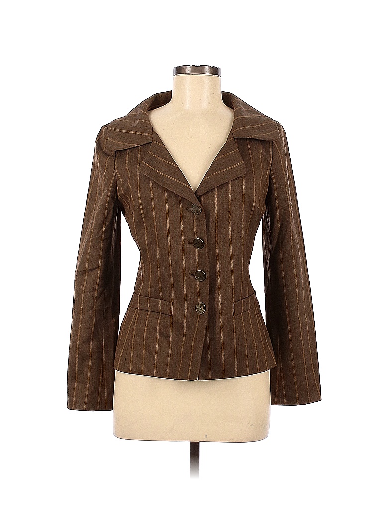 Carolina Herrera Stripes Colored Brown Wool Blazer Size 6 - 92% off ...