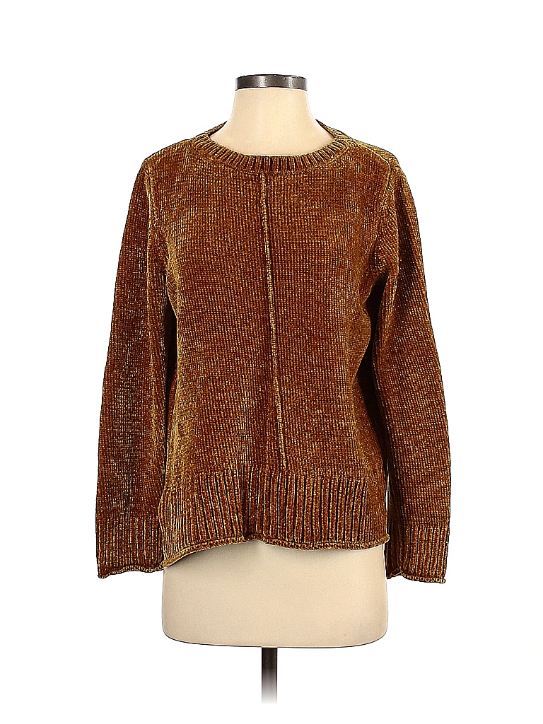 Style&Co 100% Polyester Color Block Solid Brown Pullover Sweater Size S ...