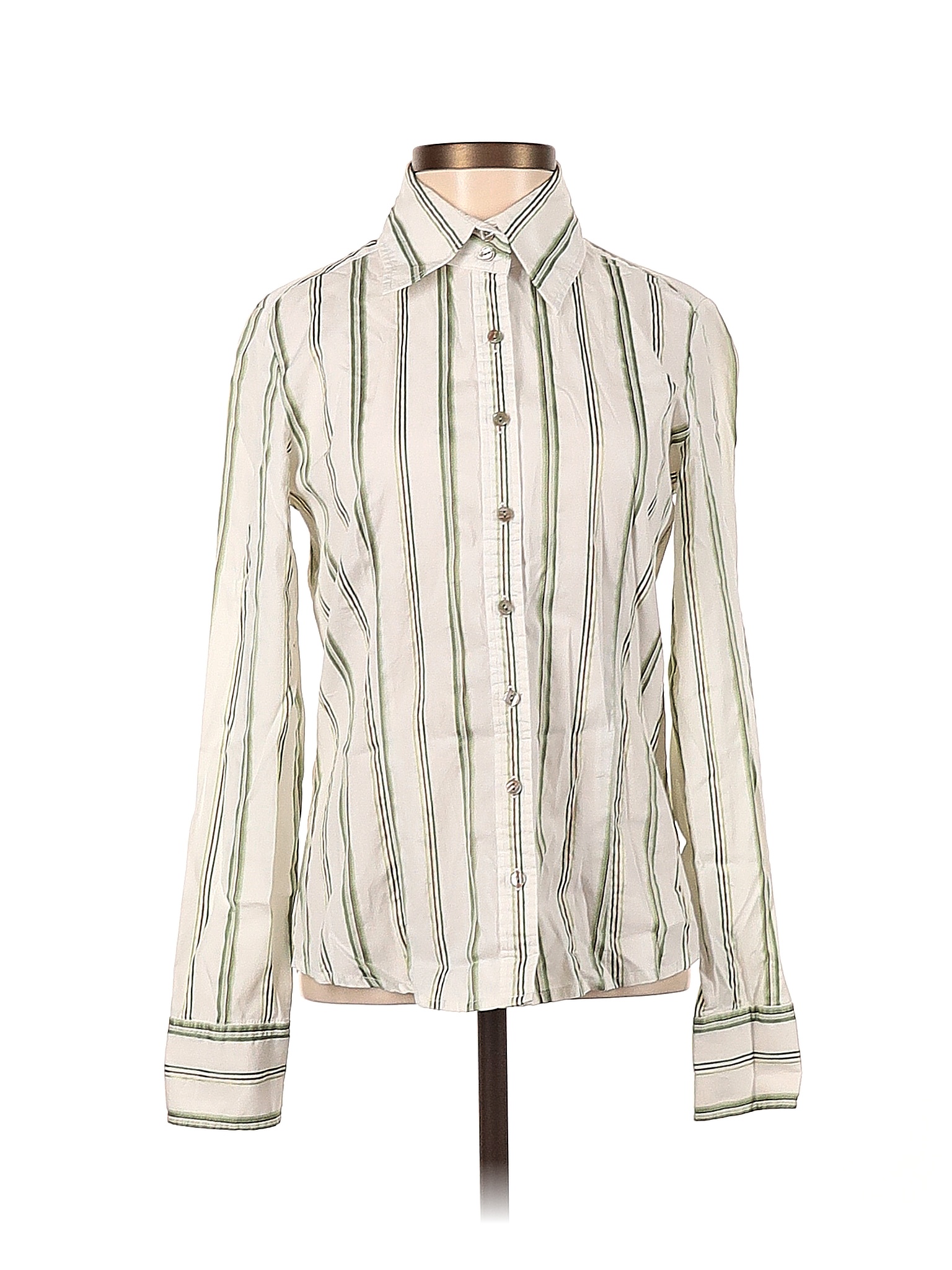 G2000 Stripes Ivory Long Sleeve Button-Down Shirt Size 38 (Plus) - 70% ...