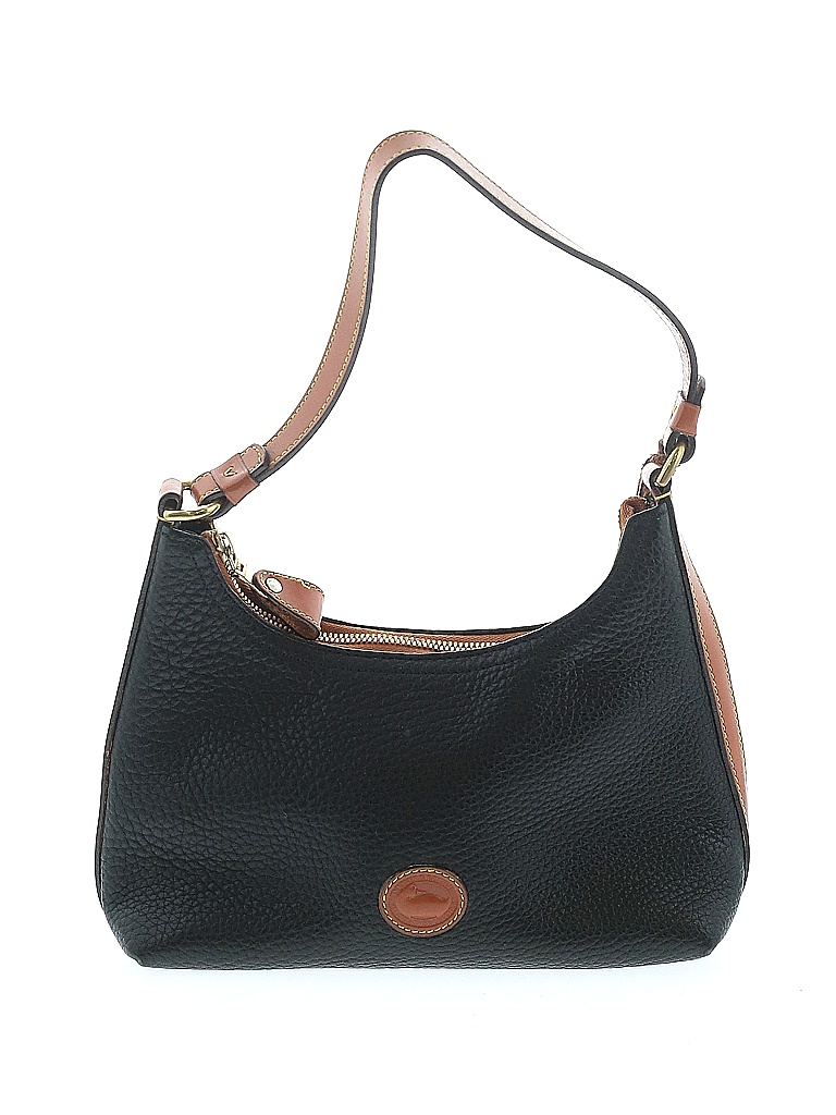 Dooney & Bourke 100% Leather Solid Black Leather Shoulder Bag One Size ...