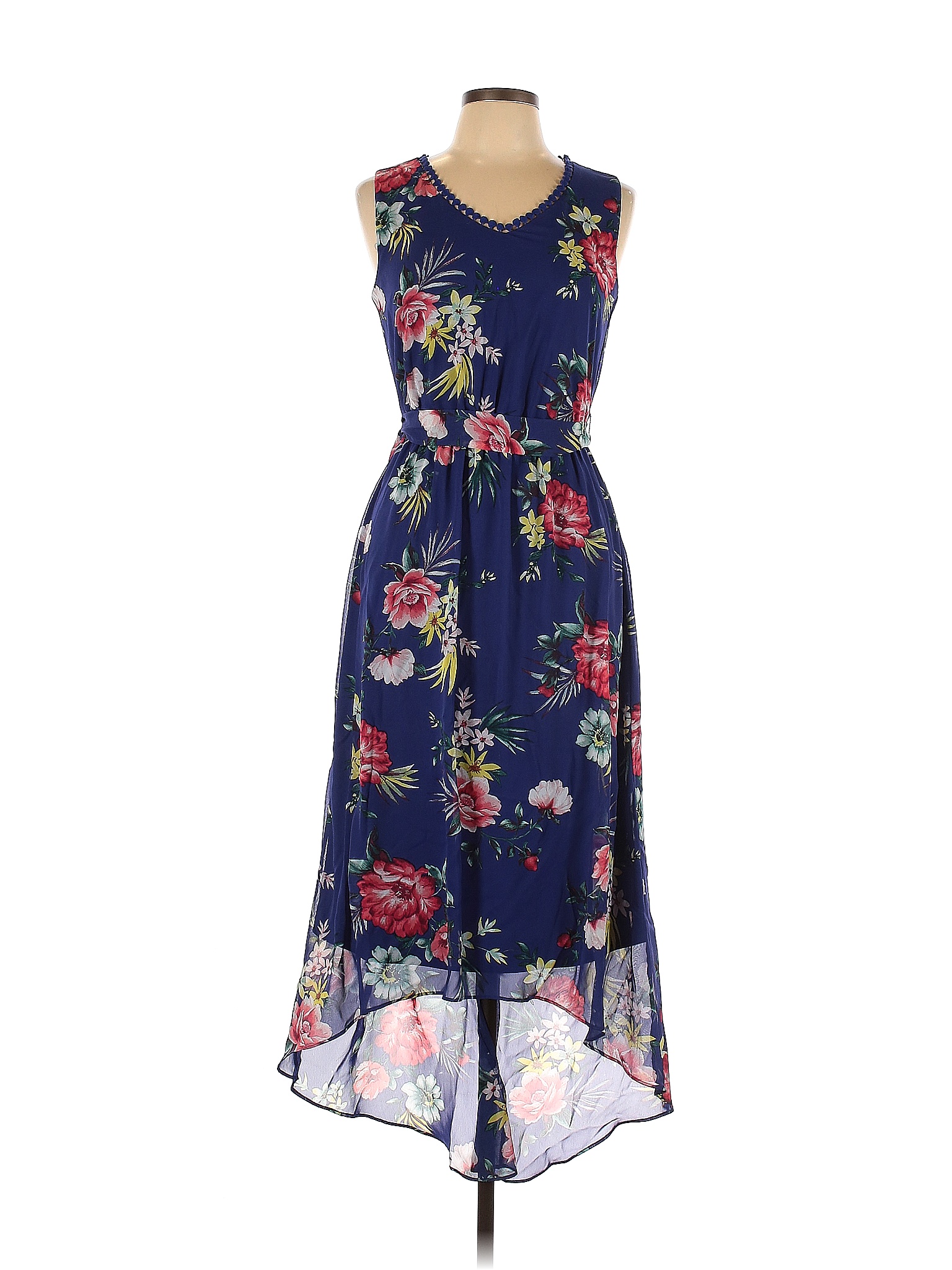 Apt. 9 100% Polyester Floral Blue Casual Dress Size S - 46% off | thredUP
