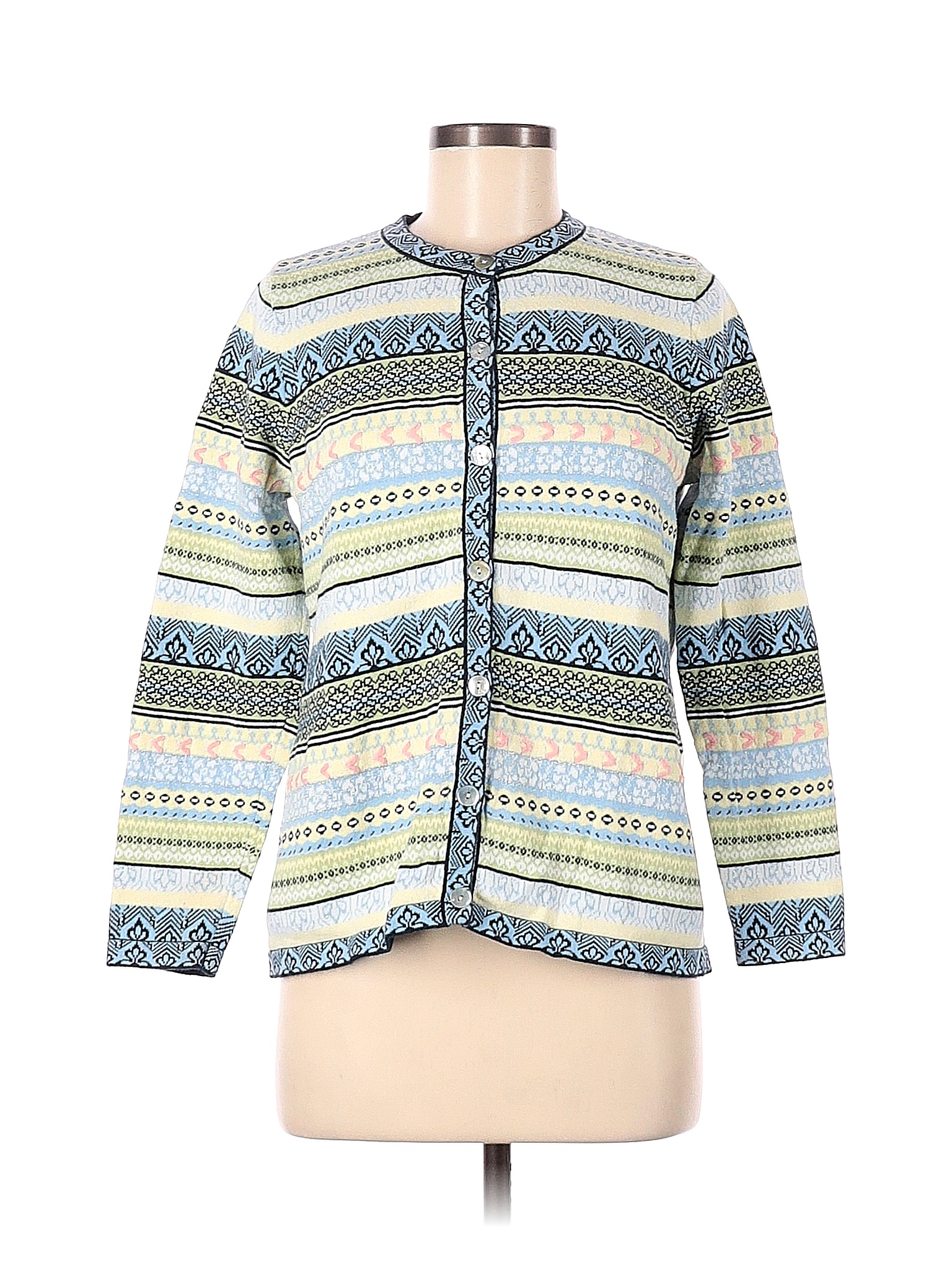 Appleseeds 100% Cotton Color Block Stripes Multi Color Blue Cardigan ...