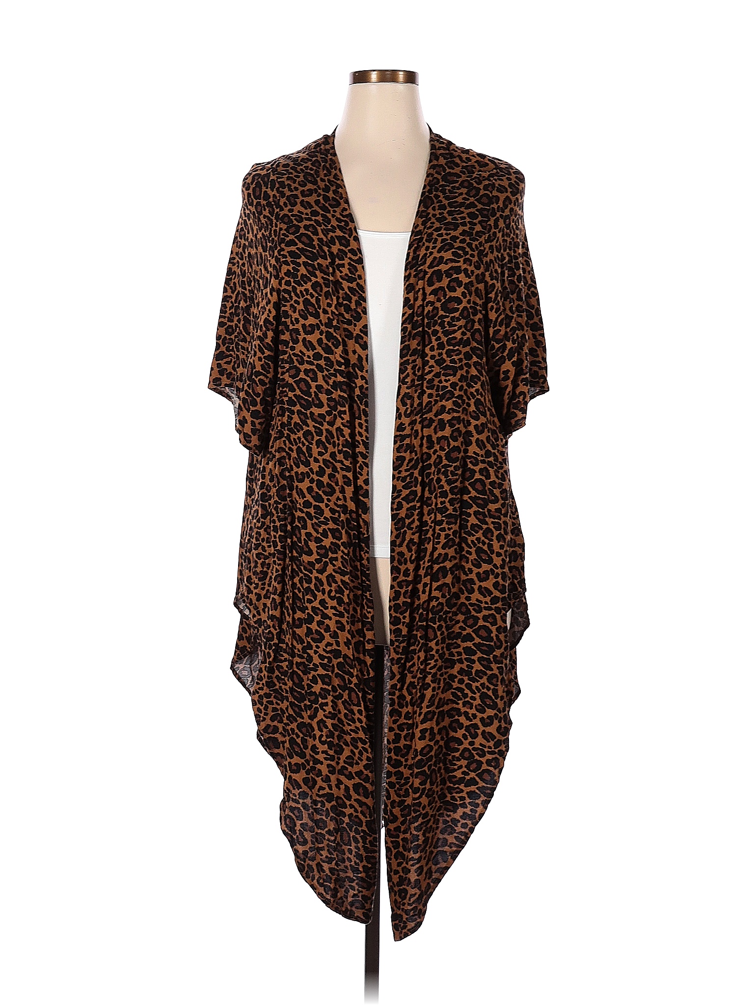 Terra & Sky 100% Rayon Animal Print Leopard Print Multi Color Brown ...