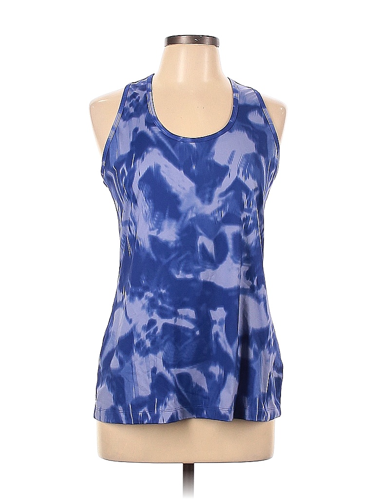 Lukka Color Block Tie-dye Blue Active Tank Size L - 83% off | thredUP