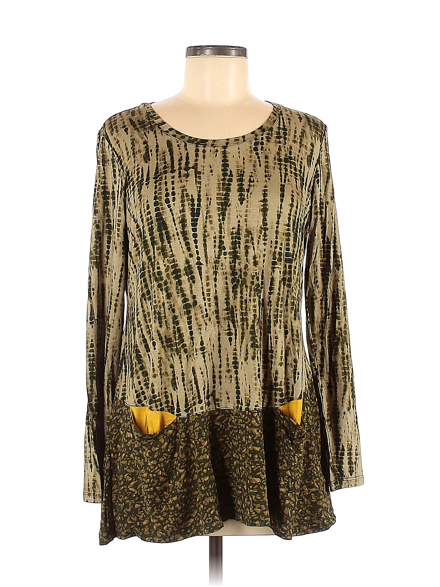 LOGO by Lori Goldstein Colored Tan Long Sleeve Top Size M - 75% off ...