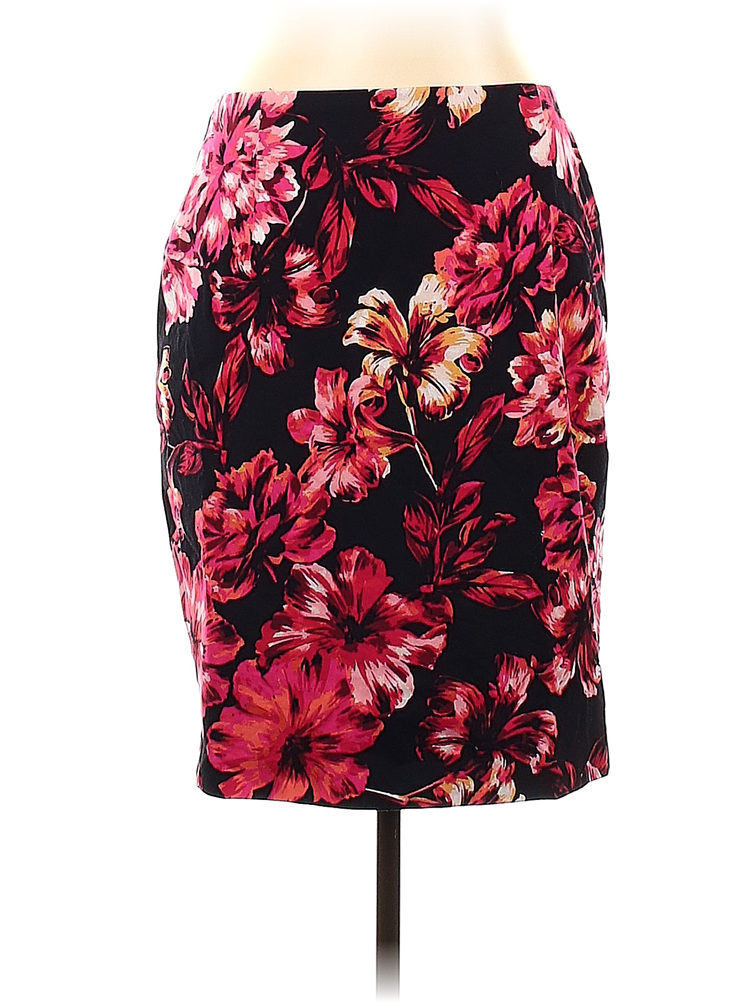White House Black Market Floral Black Casual Skirt Size 12 73 Off