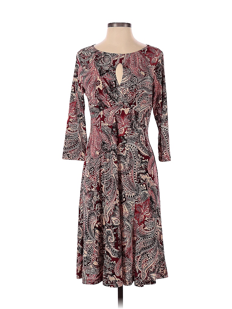North Style Paisley Multi Color Burgundy Casual Dress Size S - 71% off ...