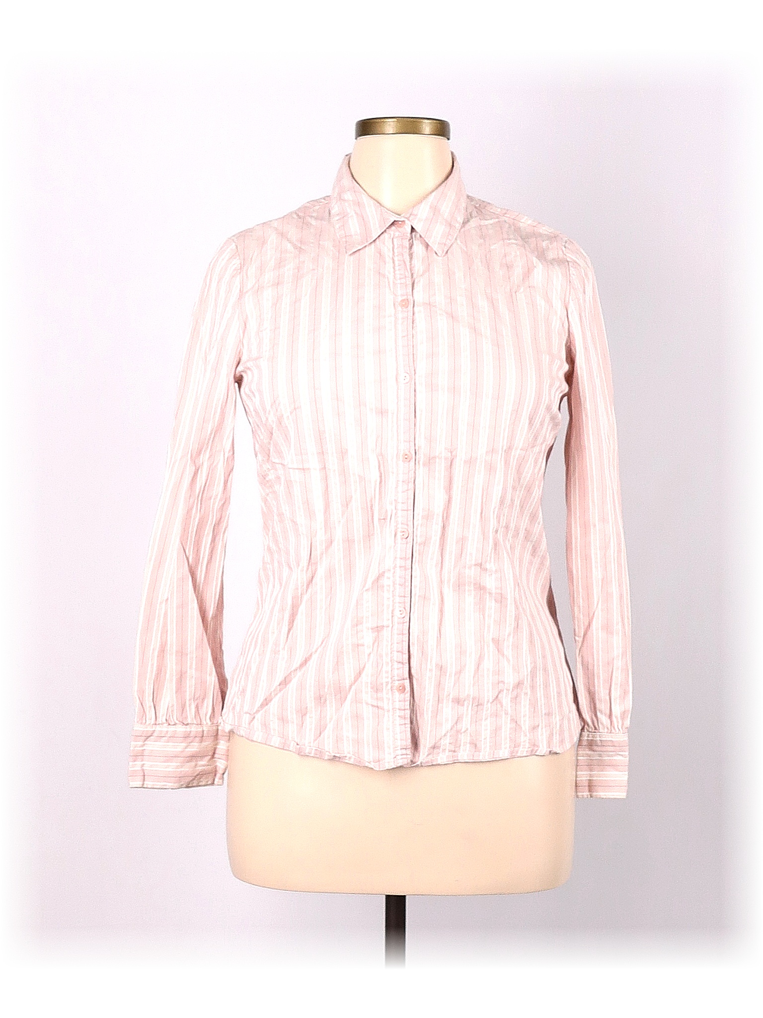 Old Navy Stripes Colored Pink Long Sleeve Button Down Shirt Size Xl