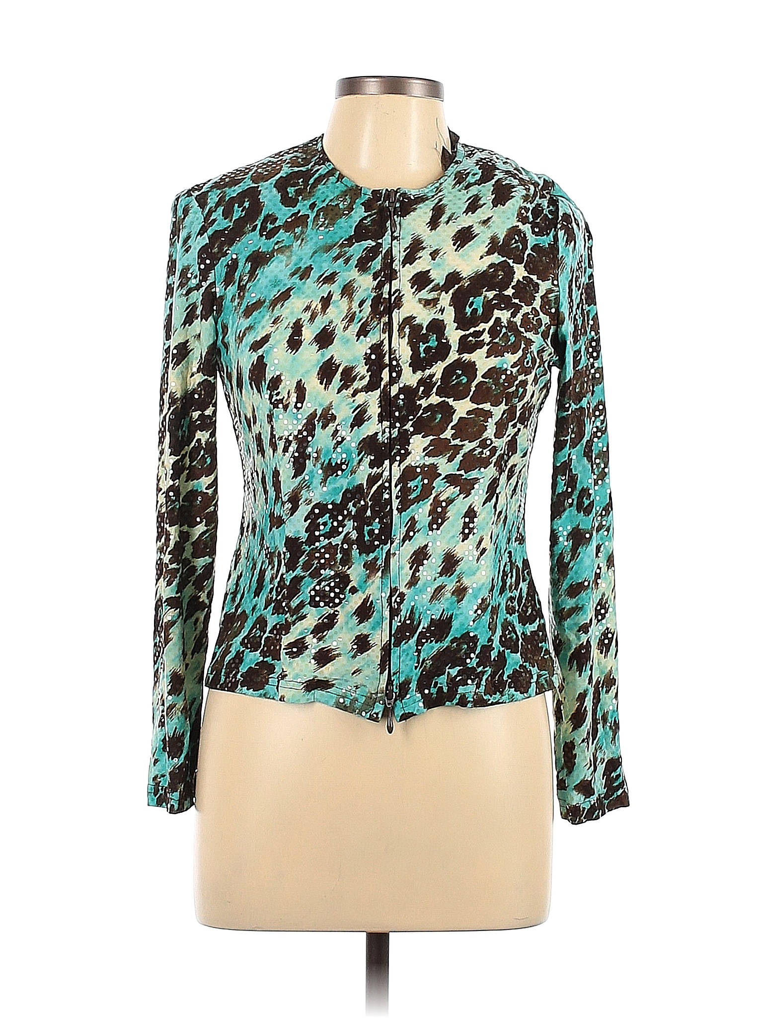 Joseph Ribkoff Animal Print Leopard Print Multi Color Blue Jacket Size ...