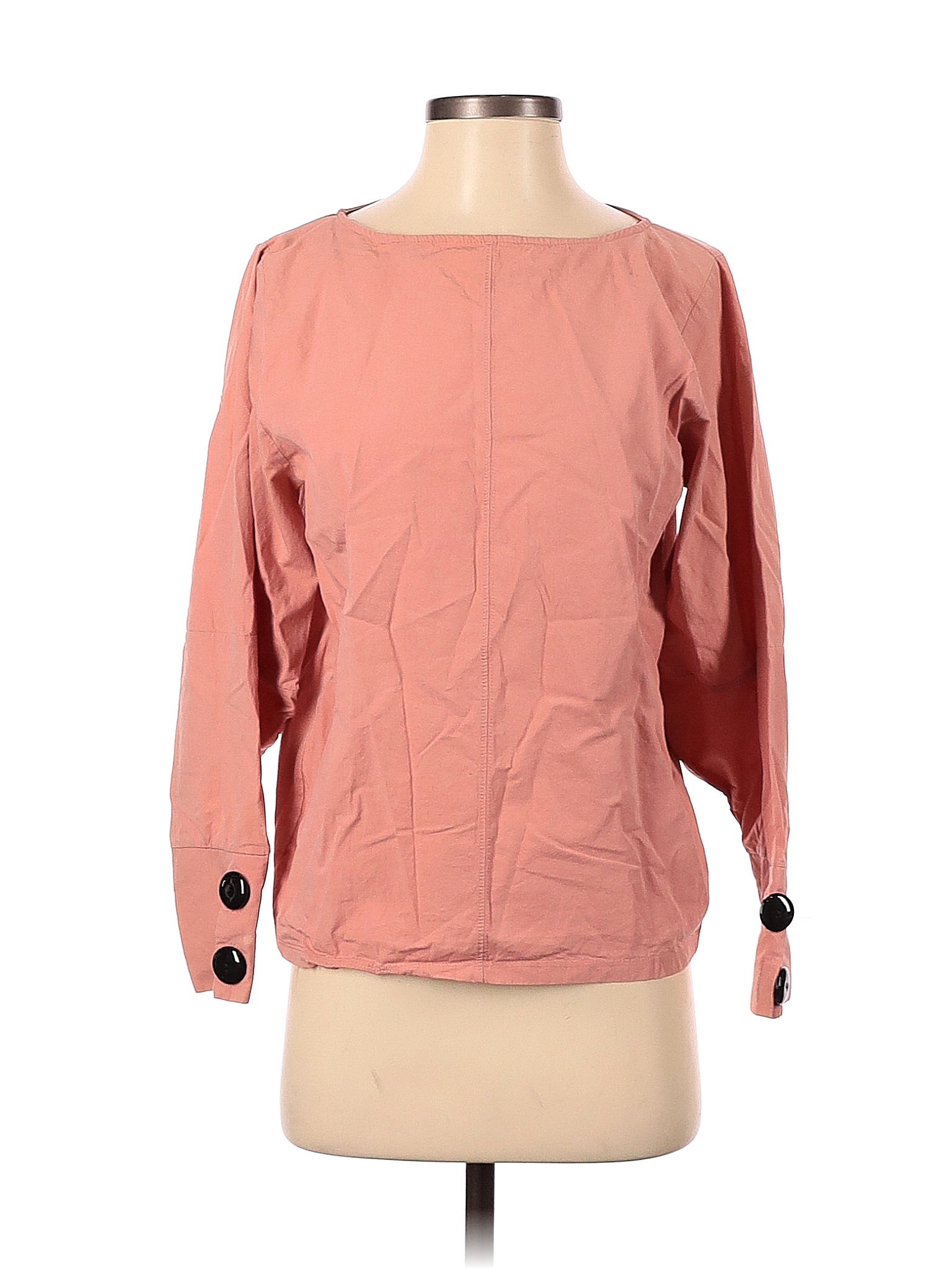 Zara W&B Collection Solid Colored Pink Long Sleeve Blouse Size S - 68% ...