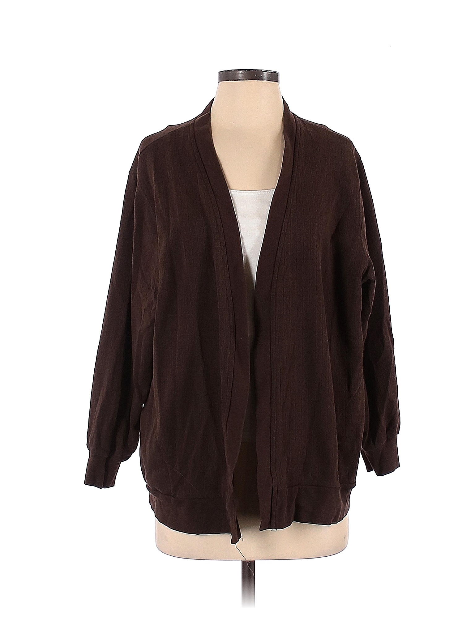 BonWorth Color Block Solid Brown Cardigan Size M - 56% off | thredUP
