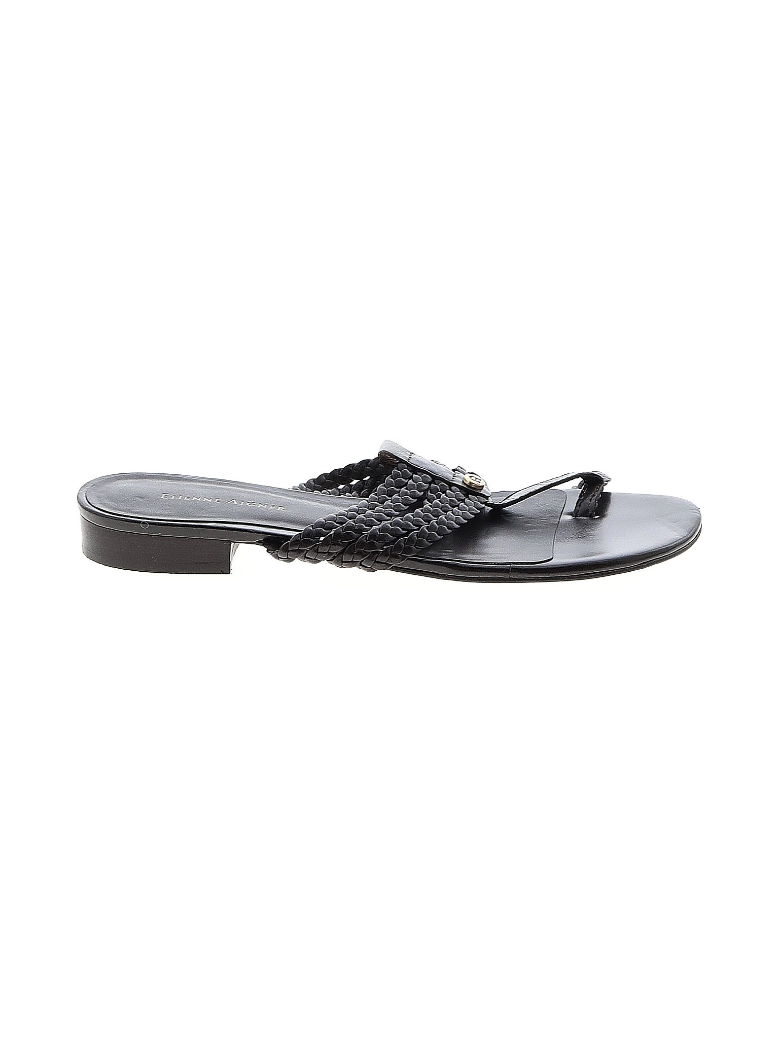 Etienne Aigner Solid Black Brown Sandals Size 7 1/2 - 82% off | thredUP