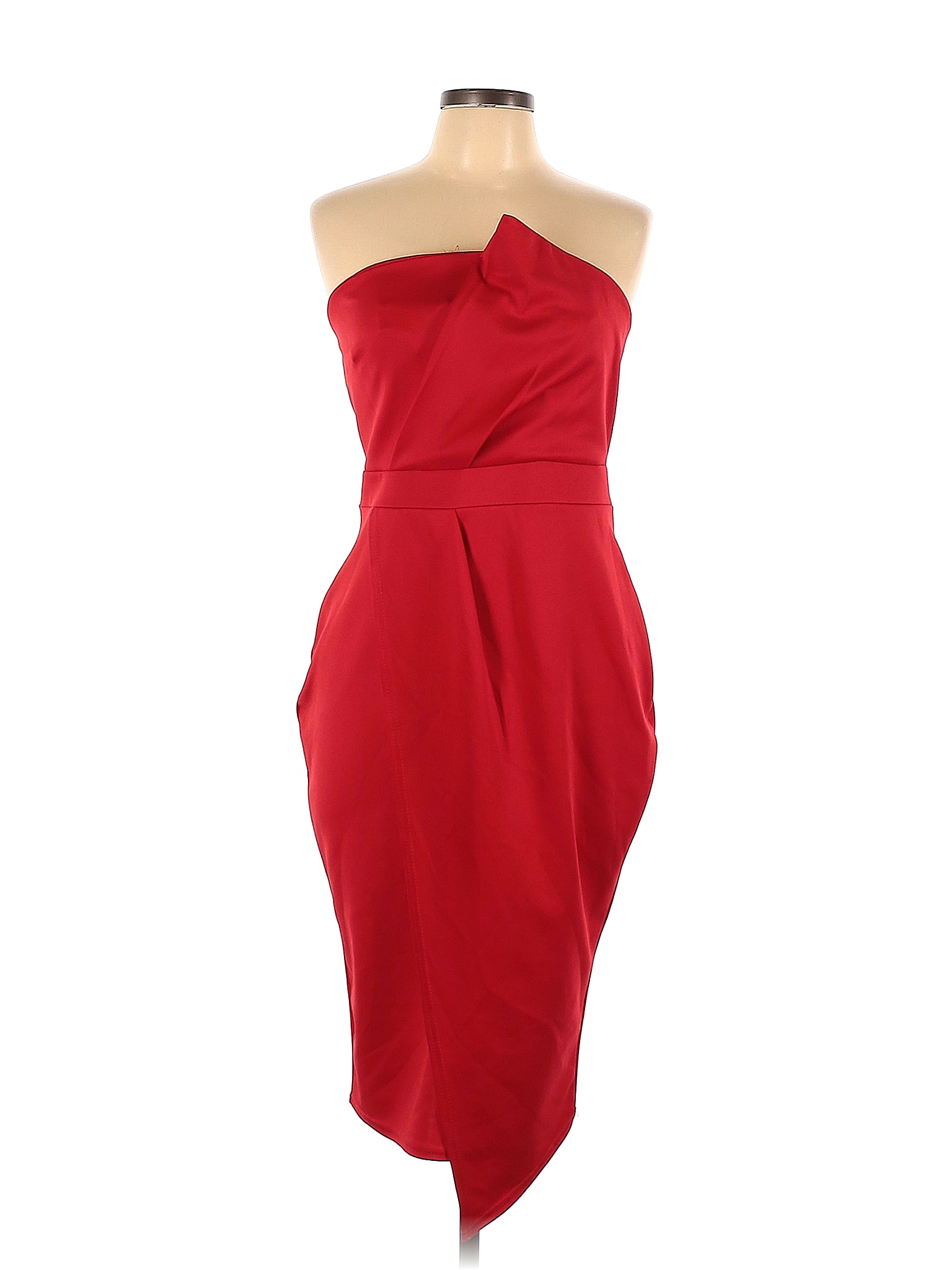 Boohoo Solid Colored Red Cocktail Dress Size 12 - 68% off | thredUP