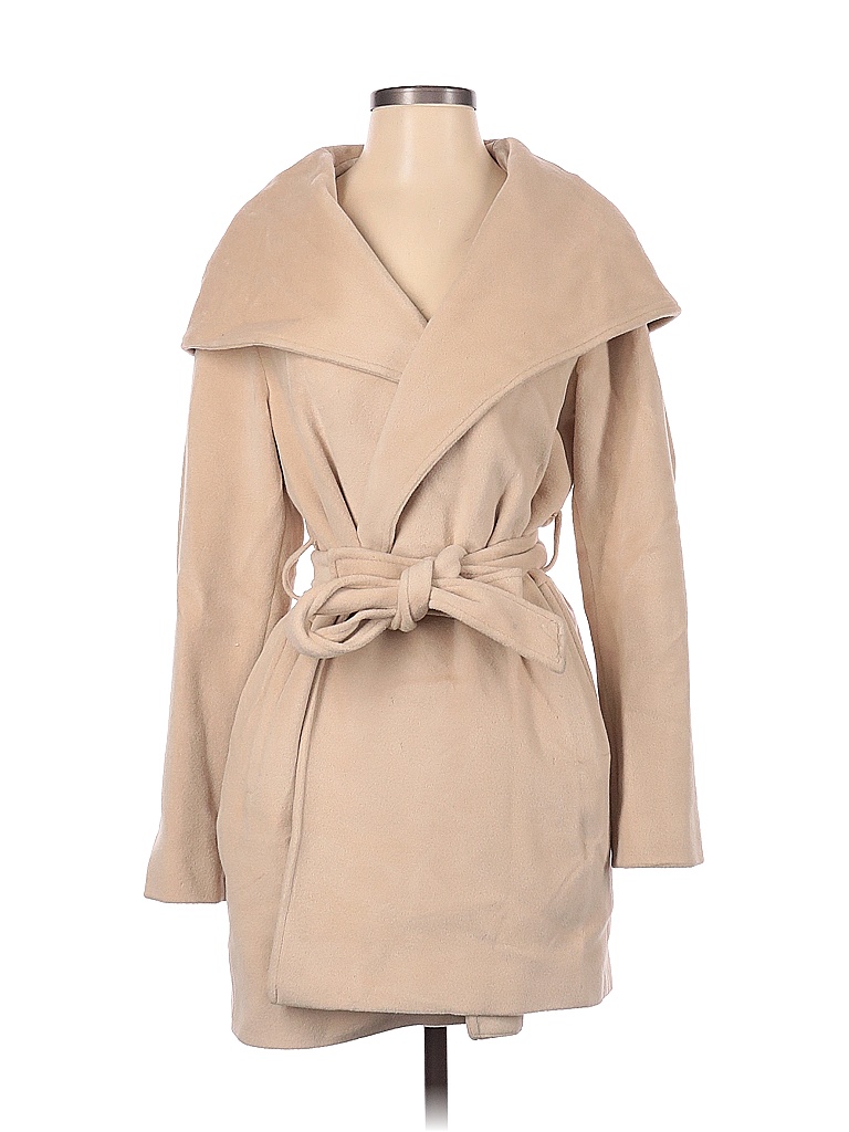 Vera Wang Solid Colored Tan Coat Size S - 77% off | thredUP