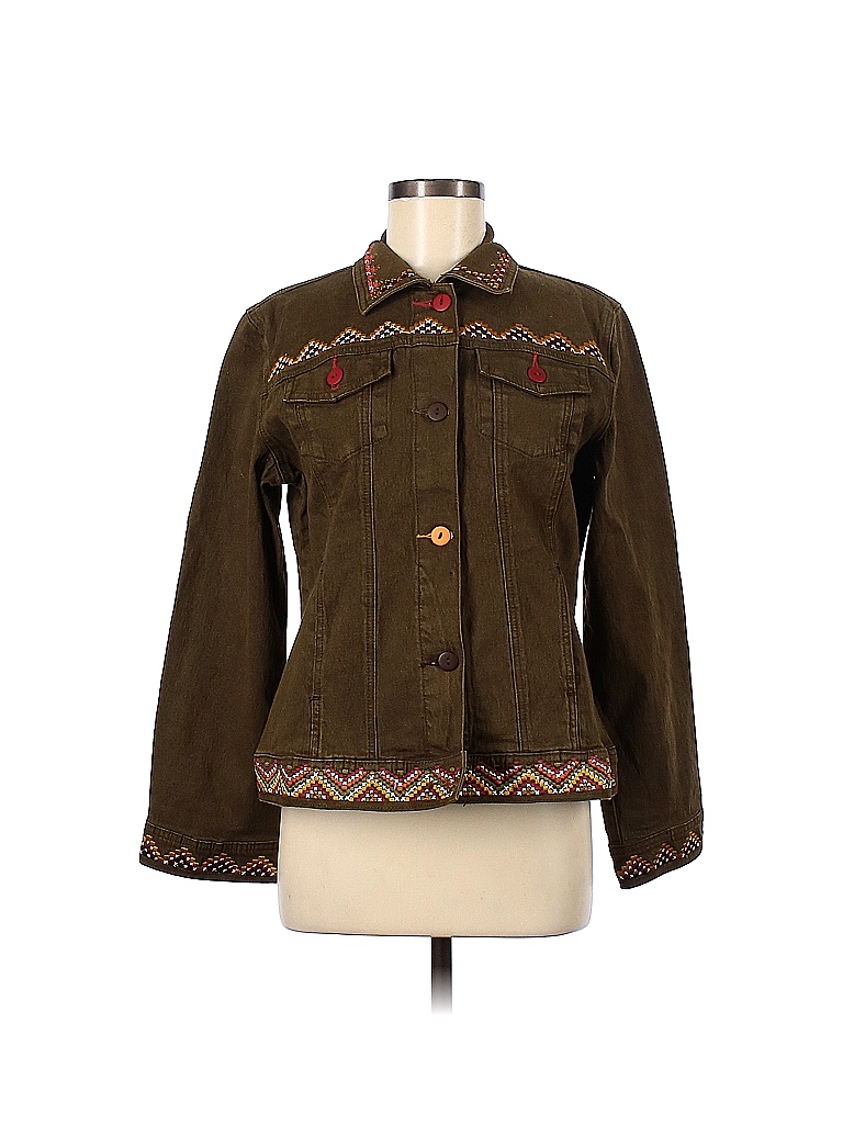 DG^2 by Diane Gilman Solid Colored Brown Denim Jacket Size M - 60% off ...