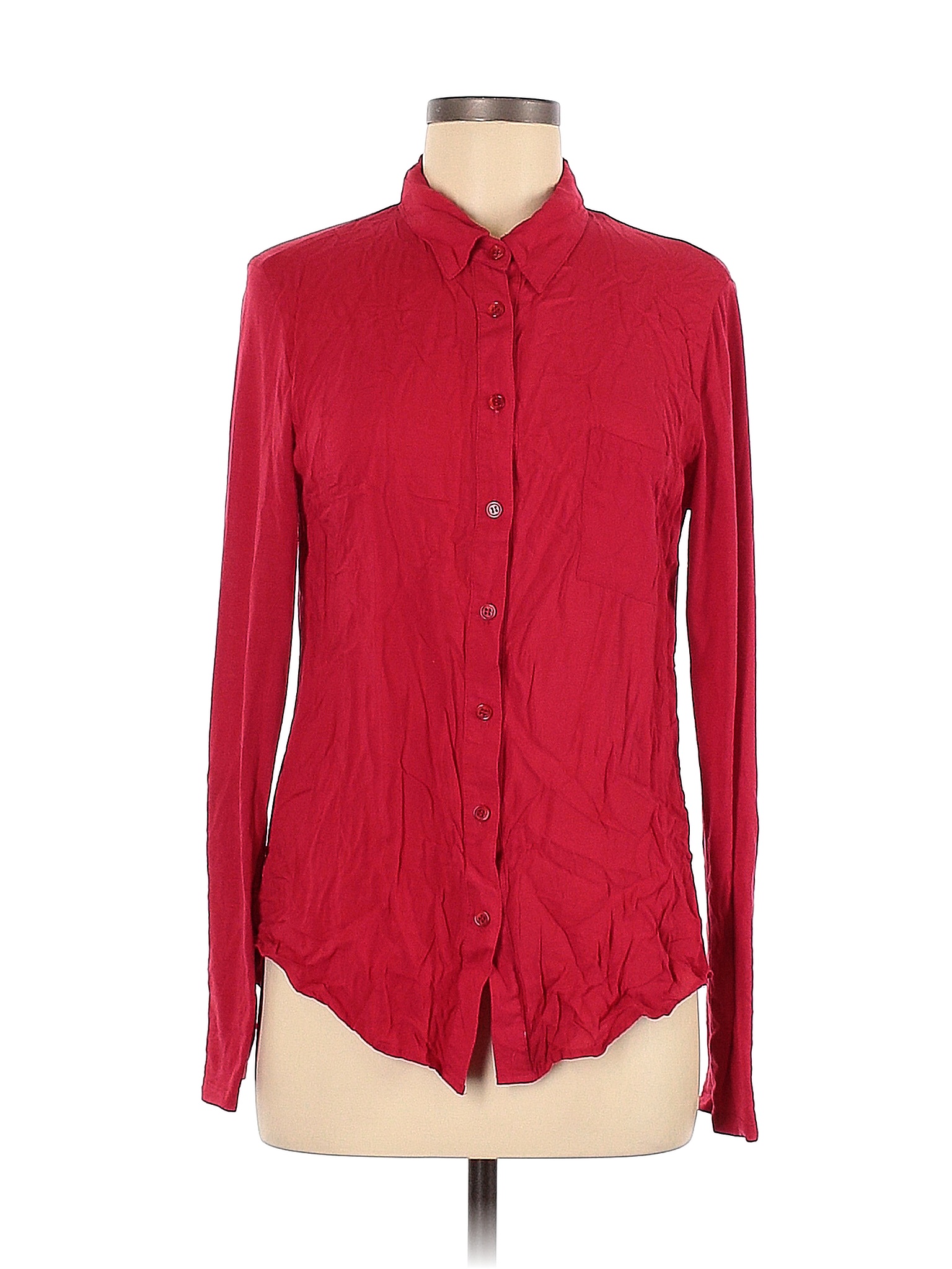 Nine 1 Eight Red Long Sleeve Button Down Shirt Size M 65 Off Thredup