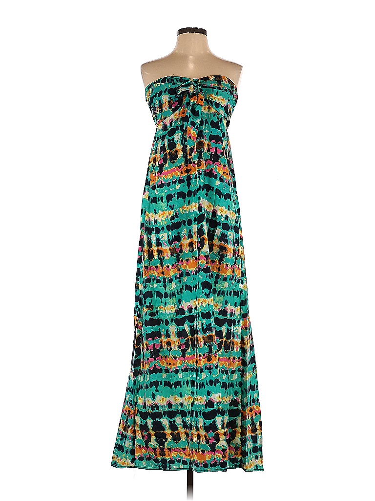 Band of Gypsies 100% Polyester Multi Color Green Casual Dress Size XS ...