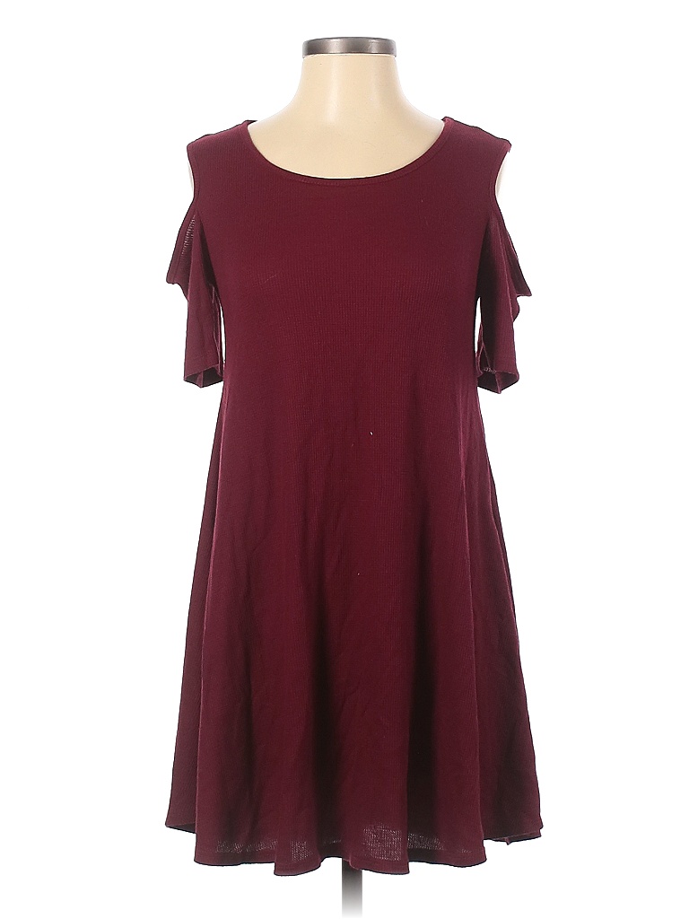 See You Monday Solid Burgundy Casual Dress Size S - 73% off | ThredUp