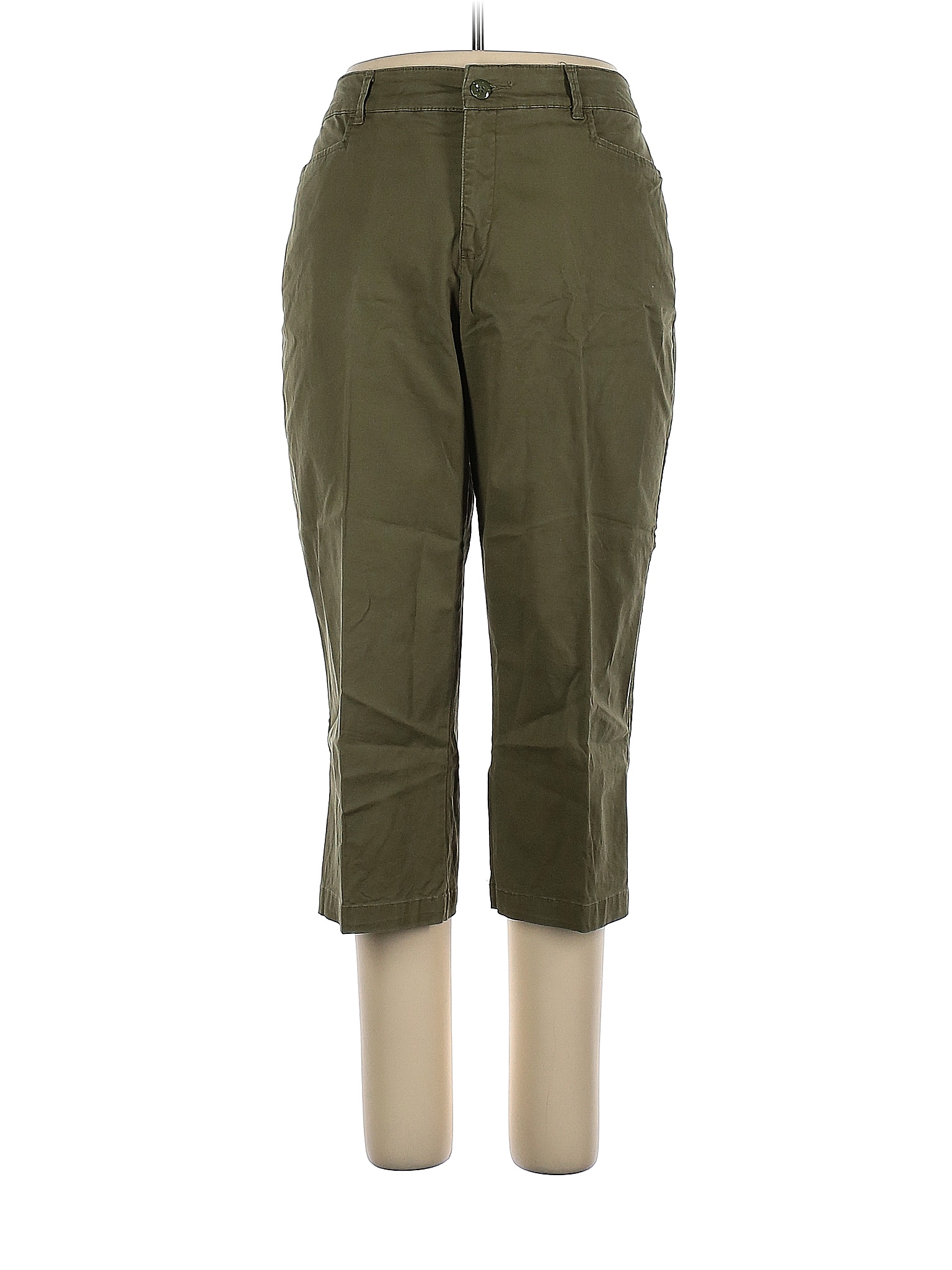 Croft And Barrow Solid Colored Green Khakis Size 16 65 Off Thredup