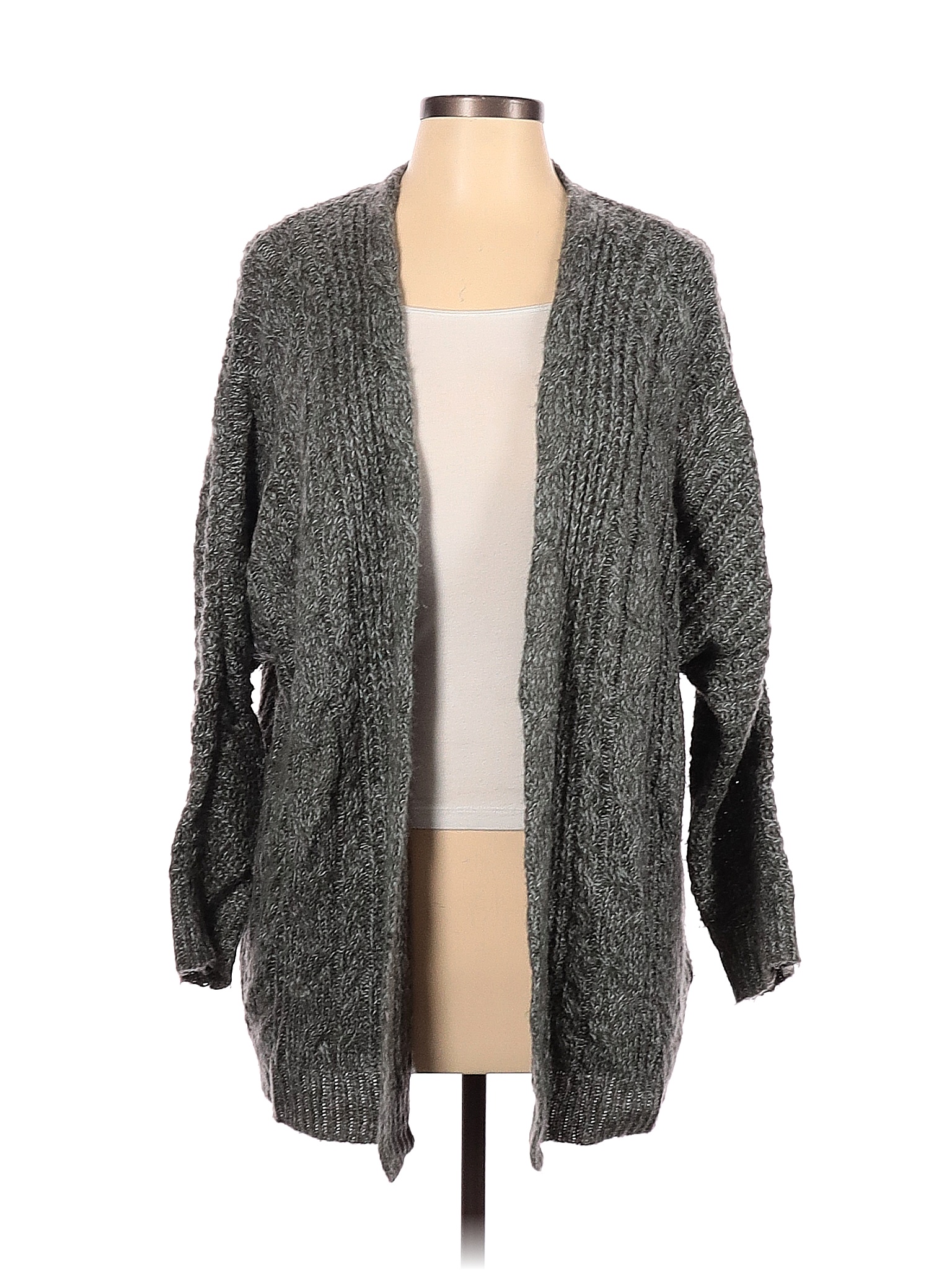 Pink Republic 100% Acrylic Color Block Solid Teal Cardigan Size L - 86% ...