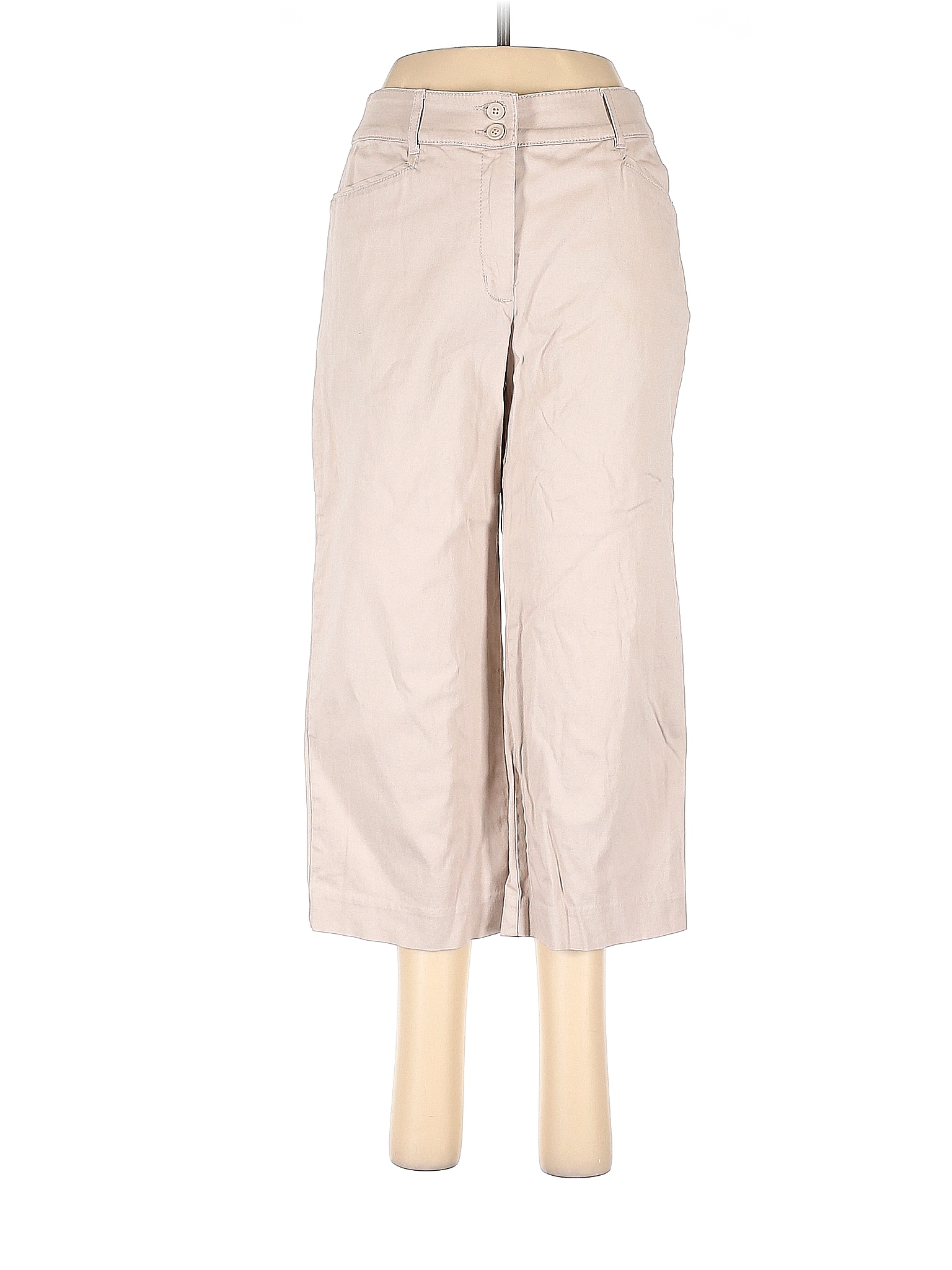 Croft And Barrow Solid Colored Ivory Casual Pants Size 6 60 Off Thredup
