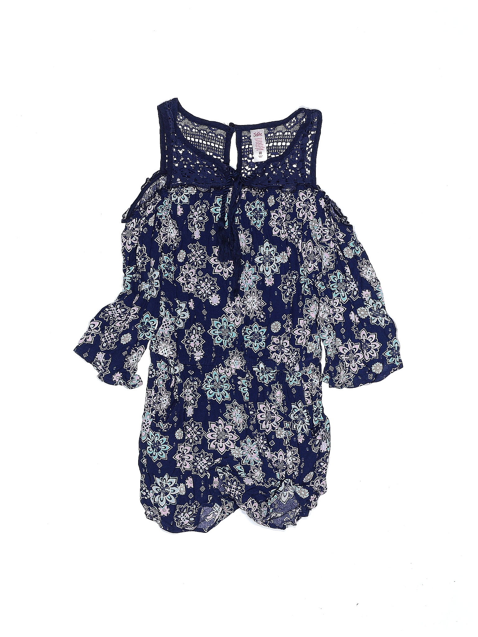 Justice Floral Blue Romper Size 10 - 79% off | thredUP