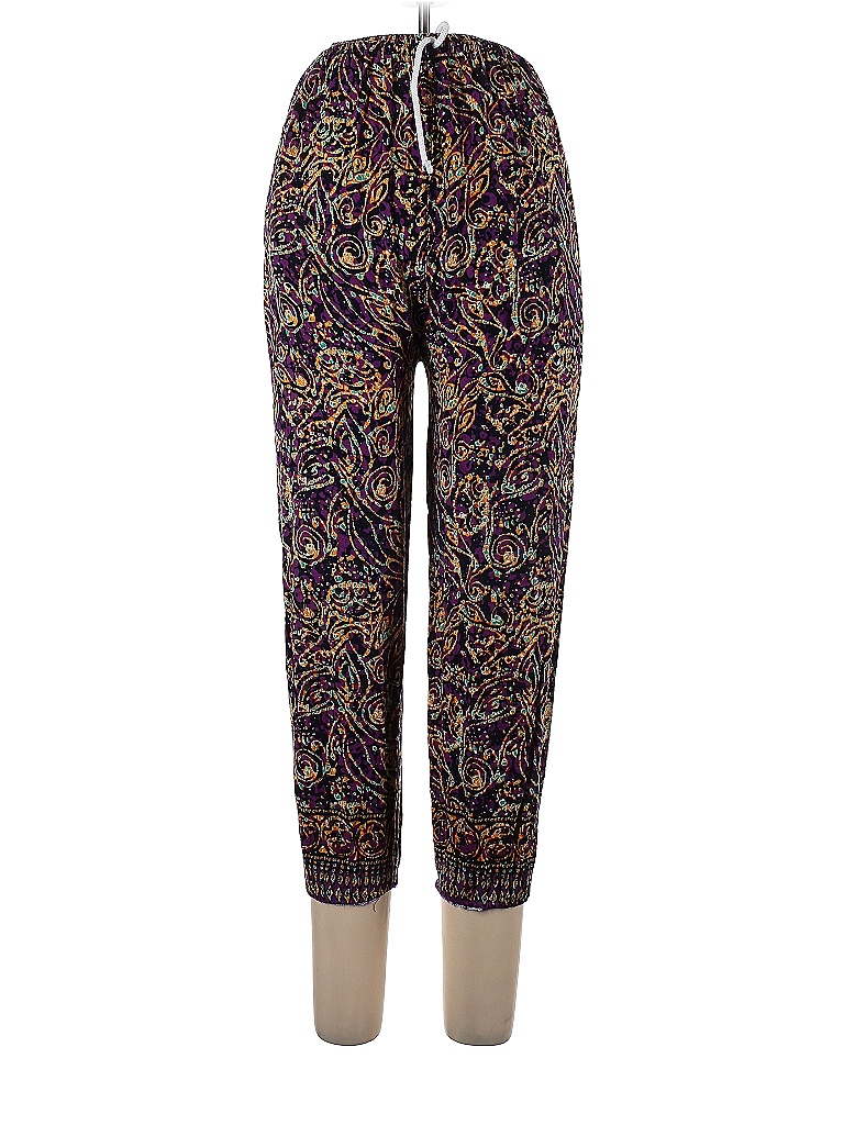 Assorted Brands 100% Rayon Multi Color Purple Casual Pants Size L - 72% ...