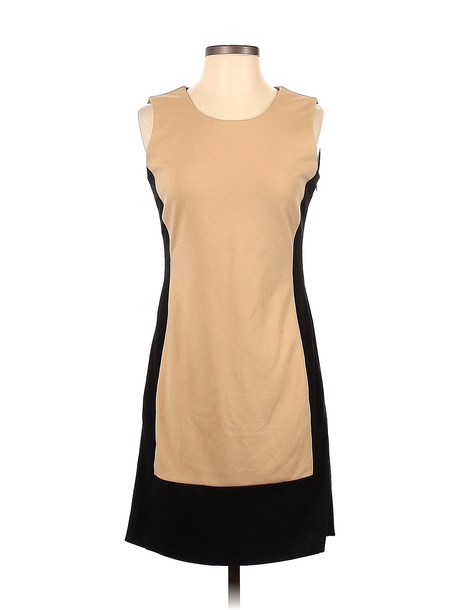 Calvin Klein Color Block Solid Tan Casual Dress Size 2 - 93% off | thredUP