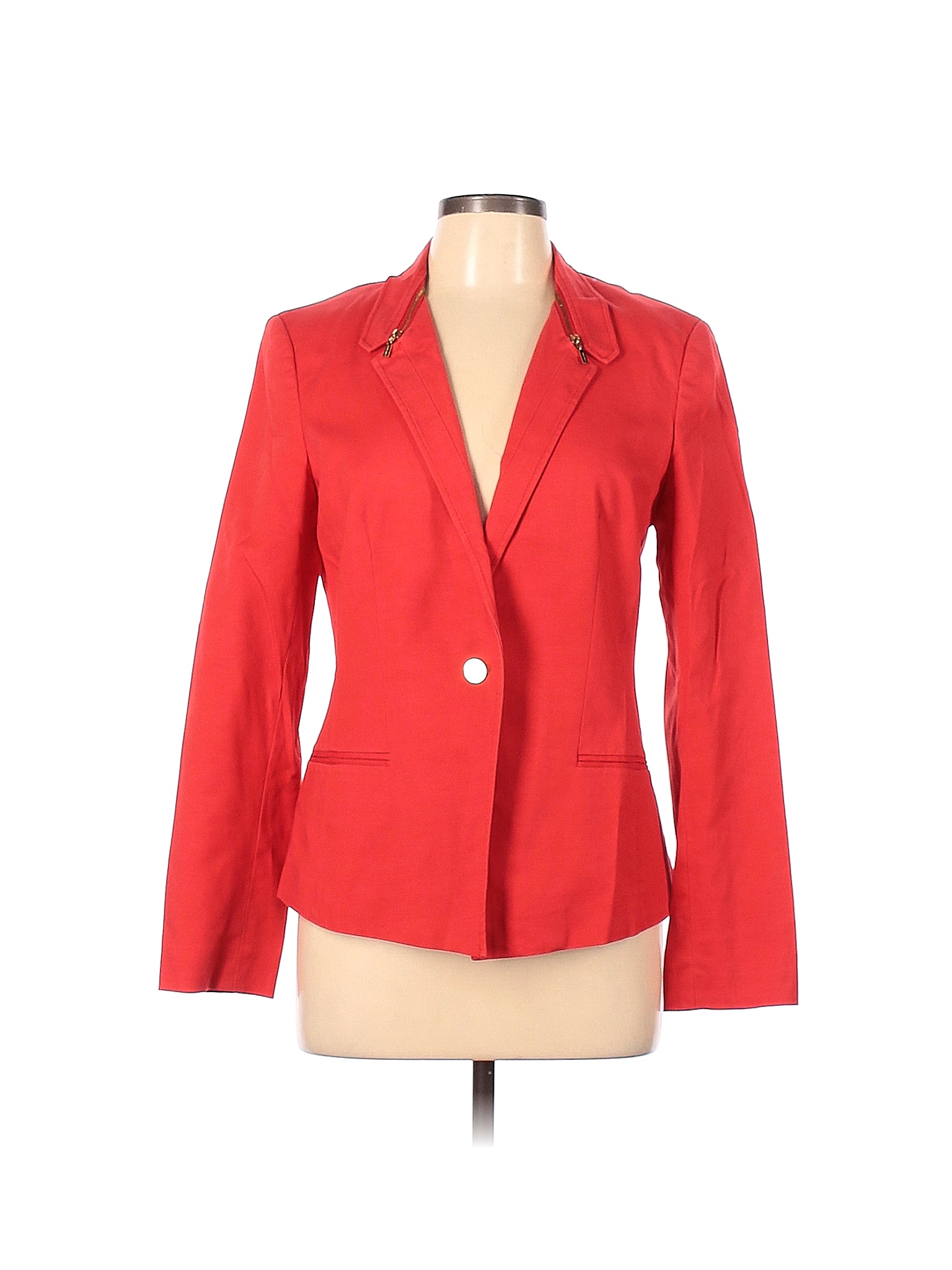 Calvin Klein Solid Red Blazer Size 10 83 Off Thredup
