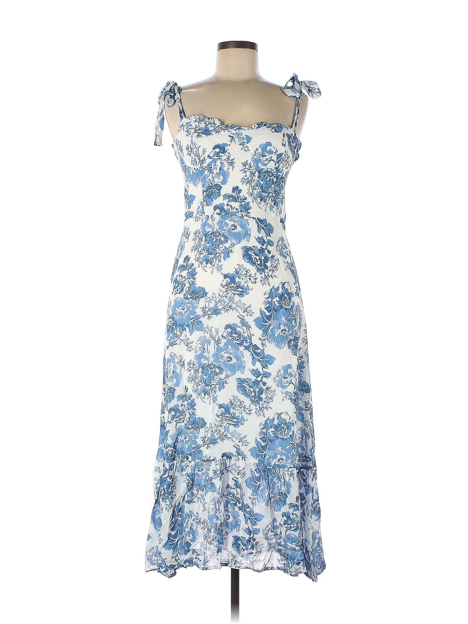 Reformation 100% Viscose Floral Blue Casual Dress Size 6 - 39% off ...