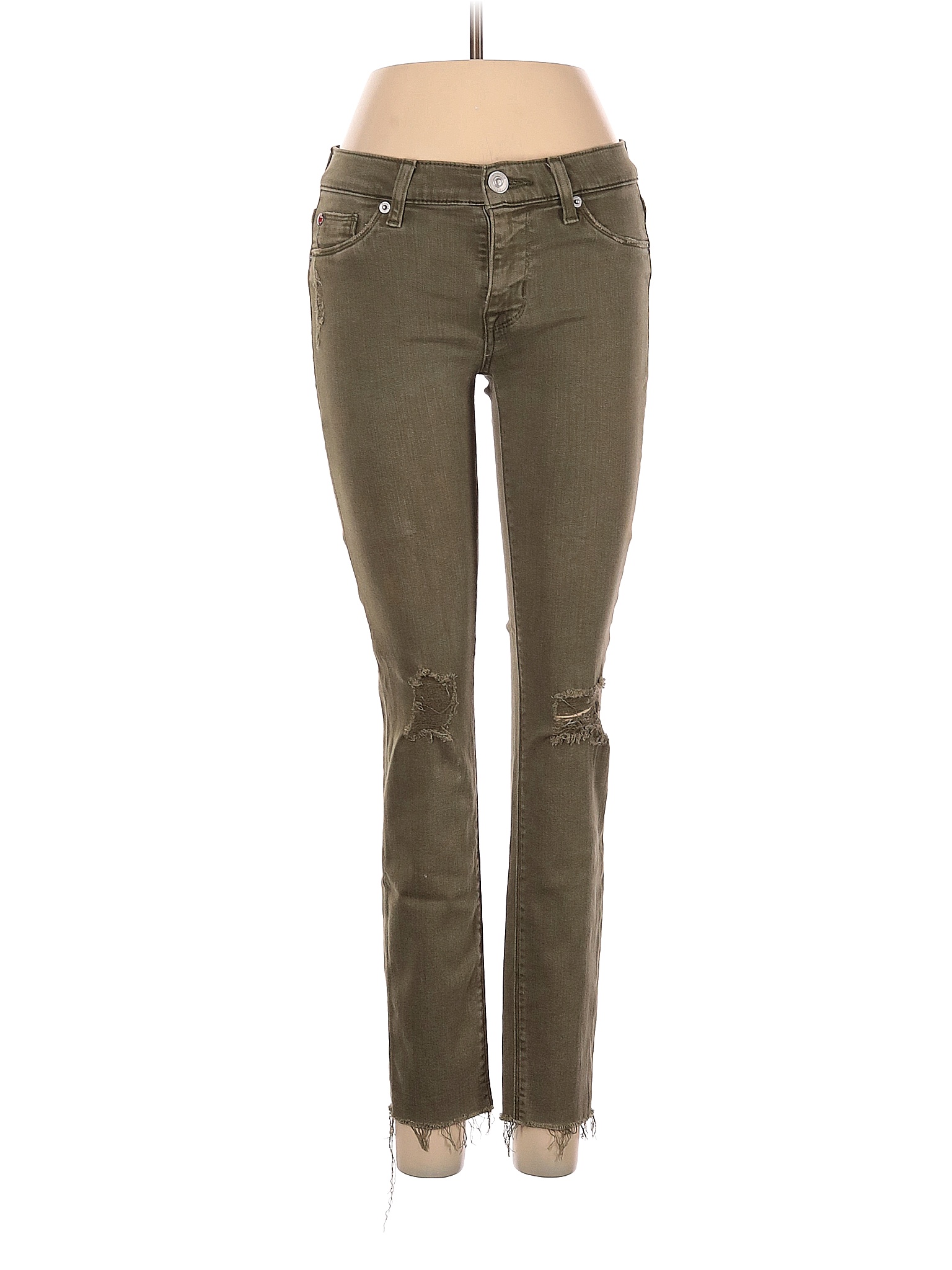 Hudson Jeans 100% Cotton Solid Colored Green Jeans 25 Waist - 95% off ...