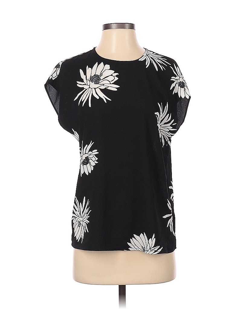 Halogen 100% Polyester Black Short Sleeve Blouse Size XS - 84% off ...