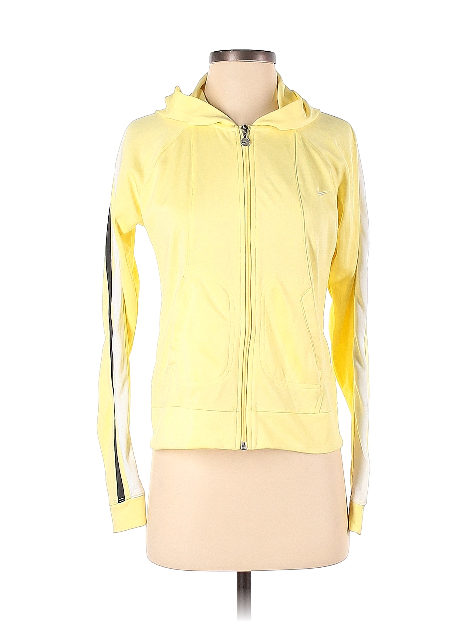 Nike 100% Polyester Solid Colored Yellow Track Jacket Size 4 - 6 - 81% ...
