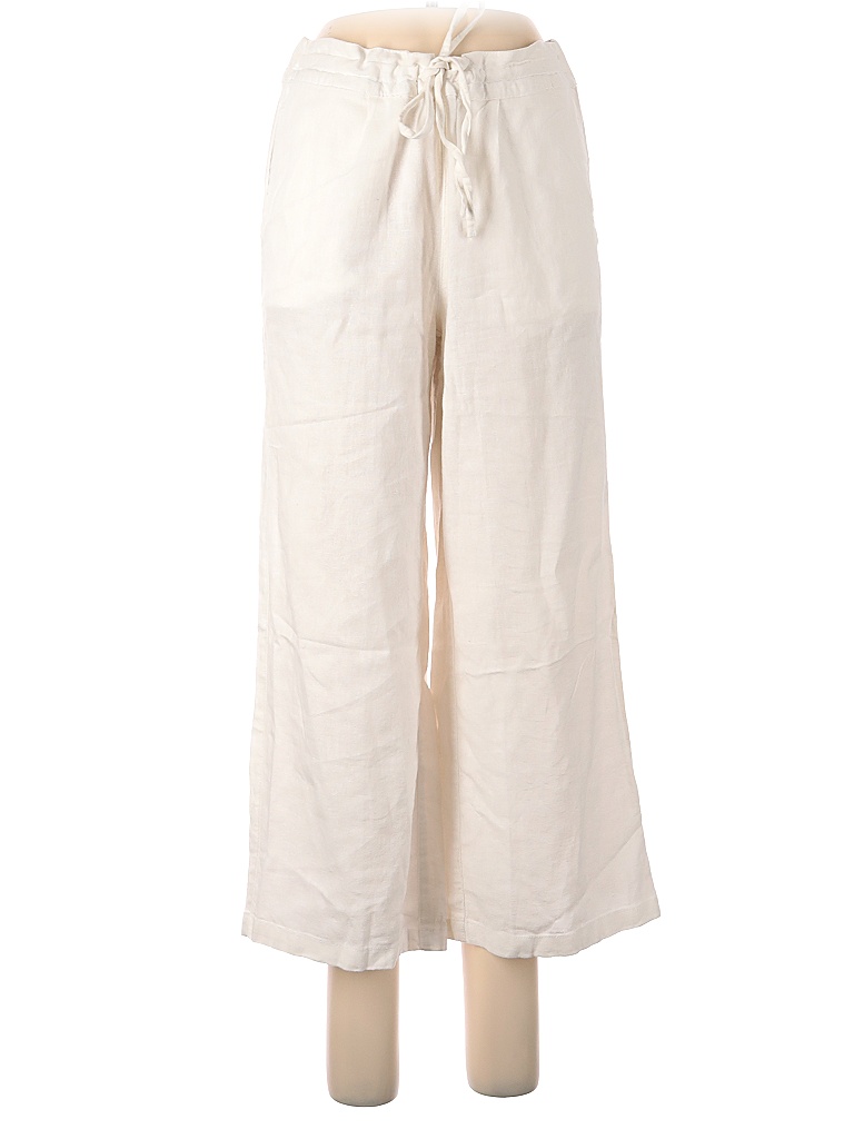 Per Se Solid Colored White Linen Pants Size M - 76% off | thredUP