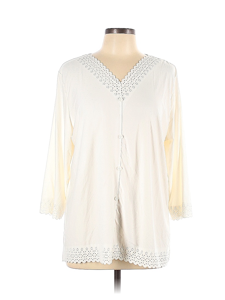 BonWorth Solid Colored Ivory Long Sleeve Blouse Size L - 52% off | thredUP