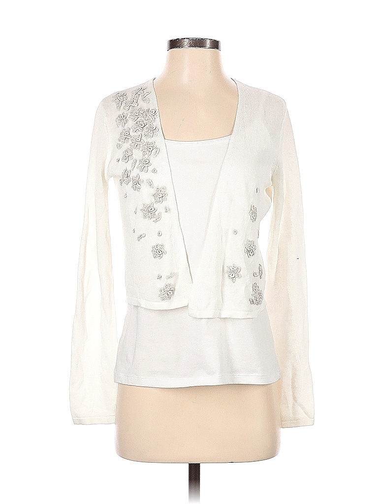 J Jill Color Block Solid White Cardigan Size Xs 74 Off Thredup