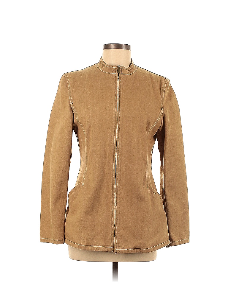 Max Mara Solid Colored Tan Denim Jacket Size 8 - 68% off | thredUP