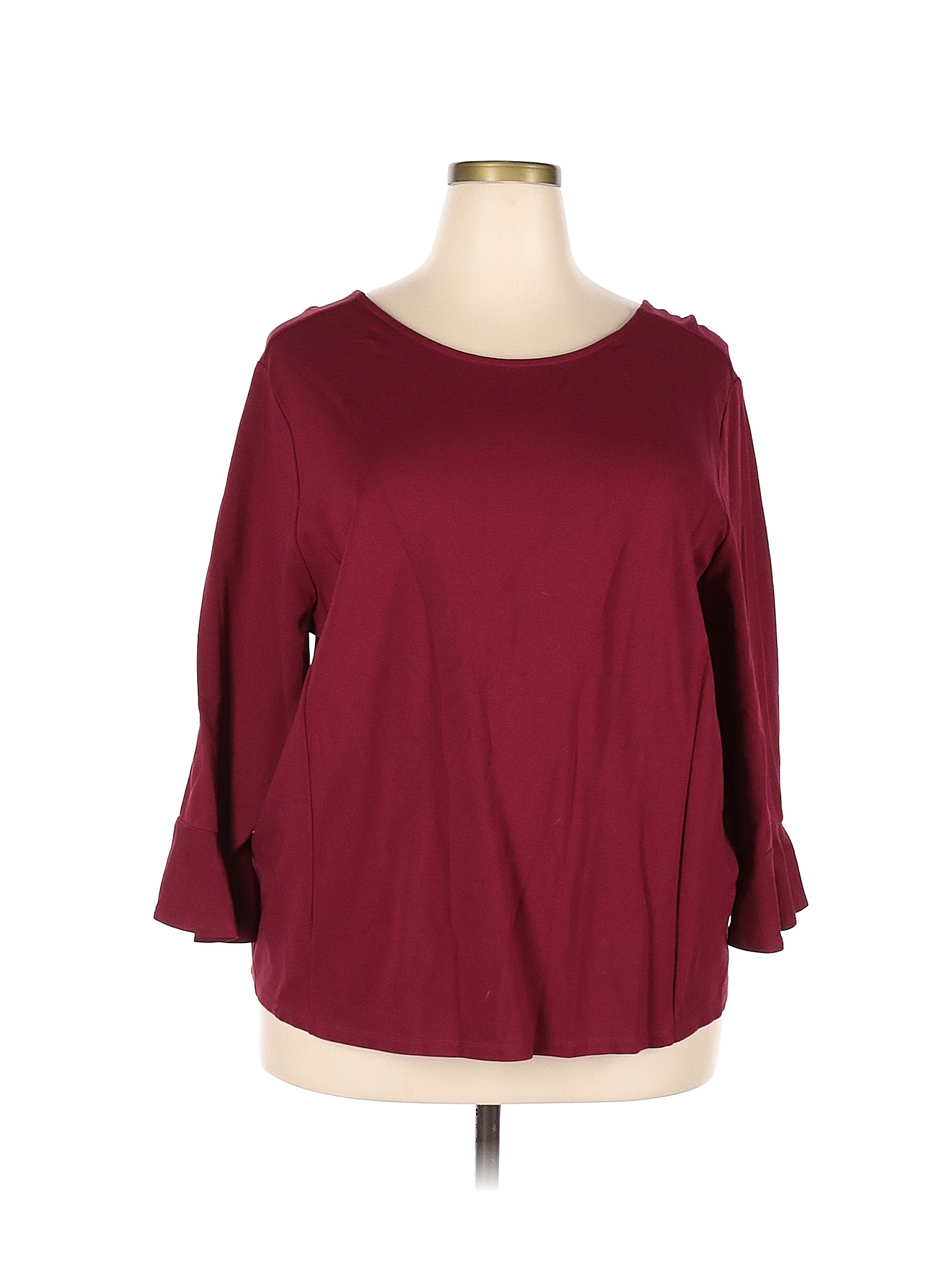 Talbots Solid Colored Burgundy Long Sleeve Top Size 3X (Plus) - 73% off ...