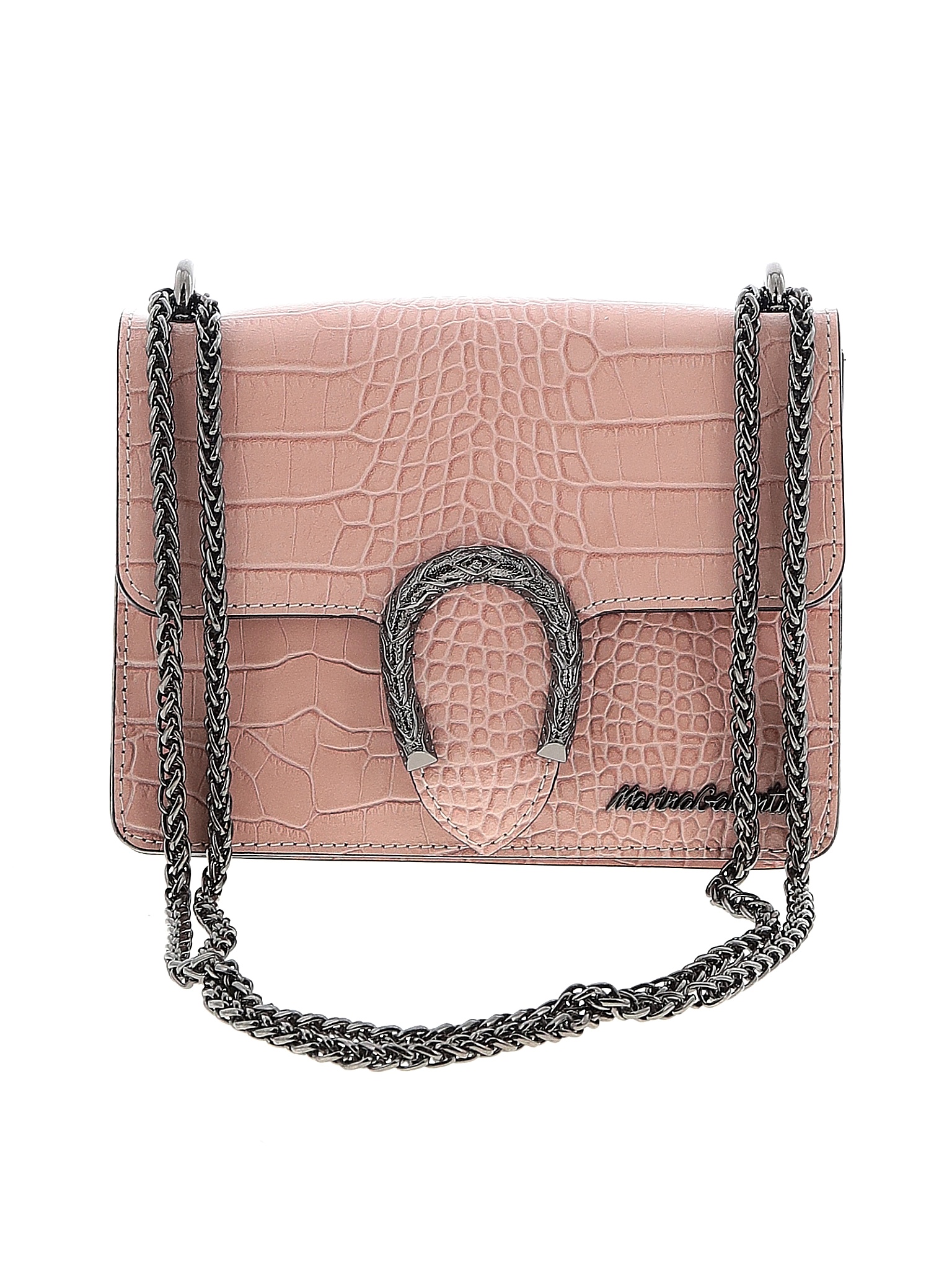 Marina Galanti 100% Leather Solid Pink Leather Shoulder Bag One Size ...