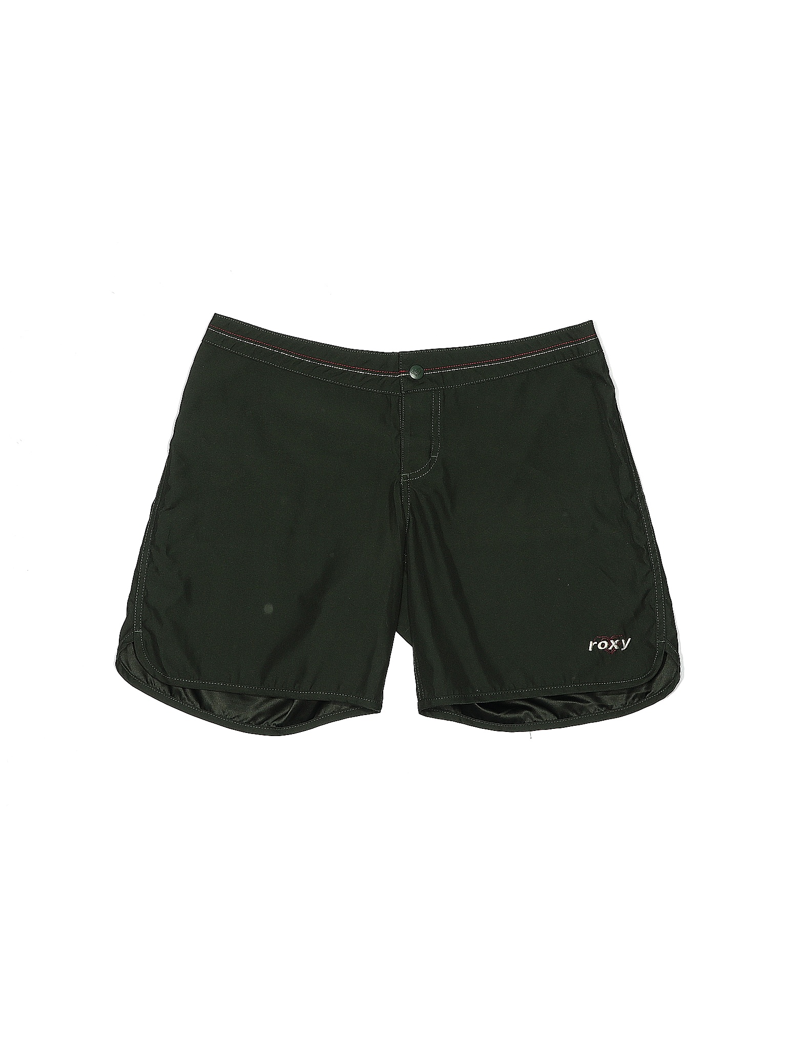 Roxy 100% Polyester Solid Colored Green Athletic Shorts Size 7 - 64% ...