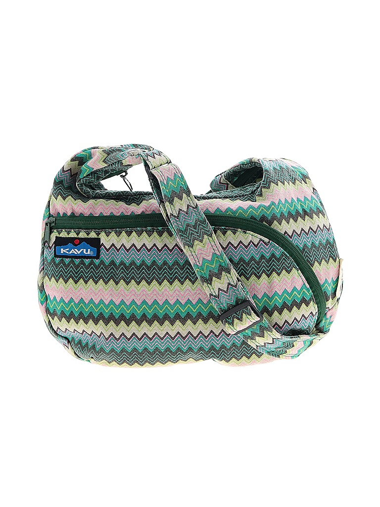 Kayu Chevron-herringbone Chevron Multi Color Green Crossbody Bag One ...