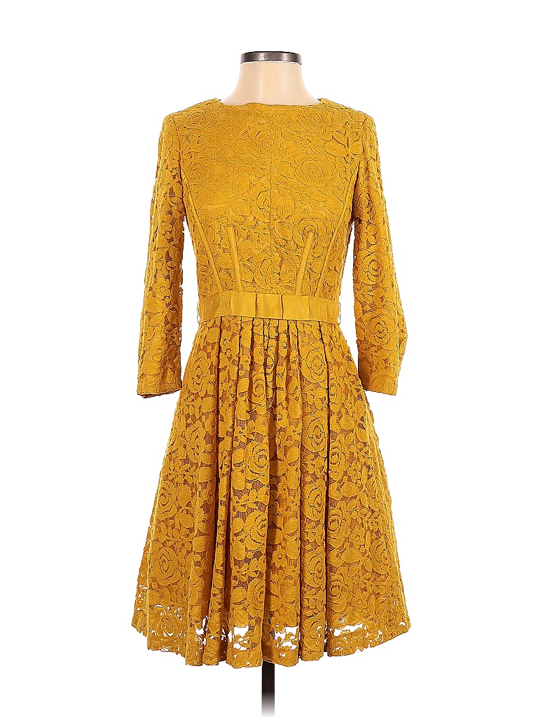 Taylor Solid Colored Yellow Cocktail Dress Size 2 74 Off Thredup