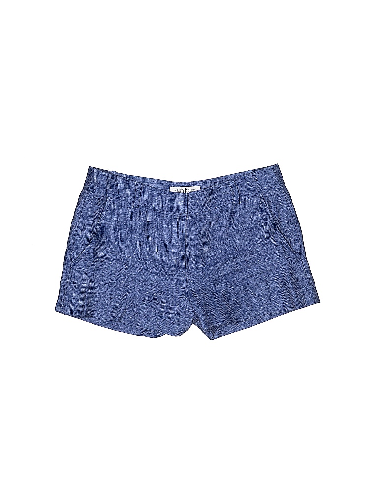 Tibi 100% Linen Solid Blue Shorts Size 4 - 84% off | thredUP