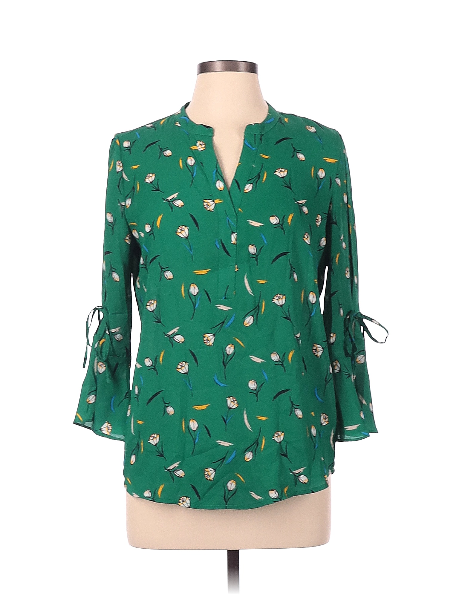 41hawthorn 100 Polyester Green Long Sleeve Blouse Size M 61 Off