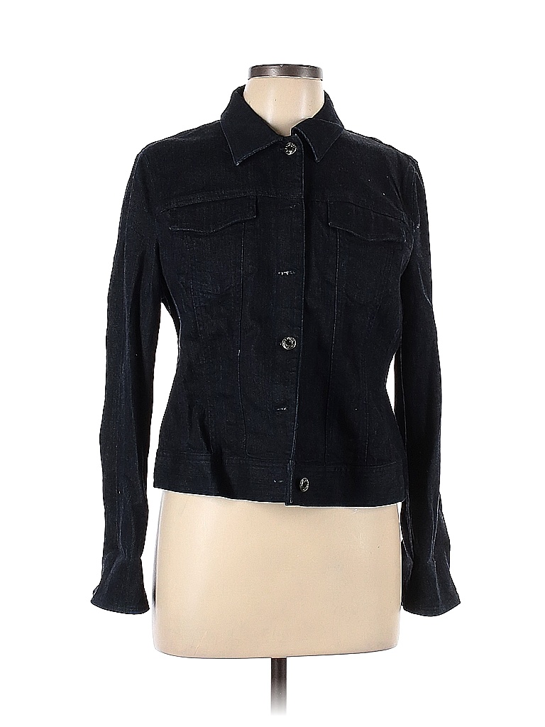 Talbots Solid Black Denim Jacket Size 12 (Petite) - 91% off | thredUP