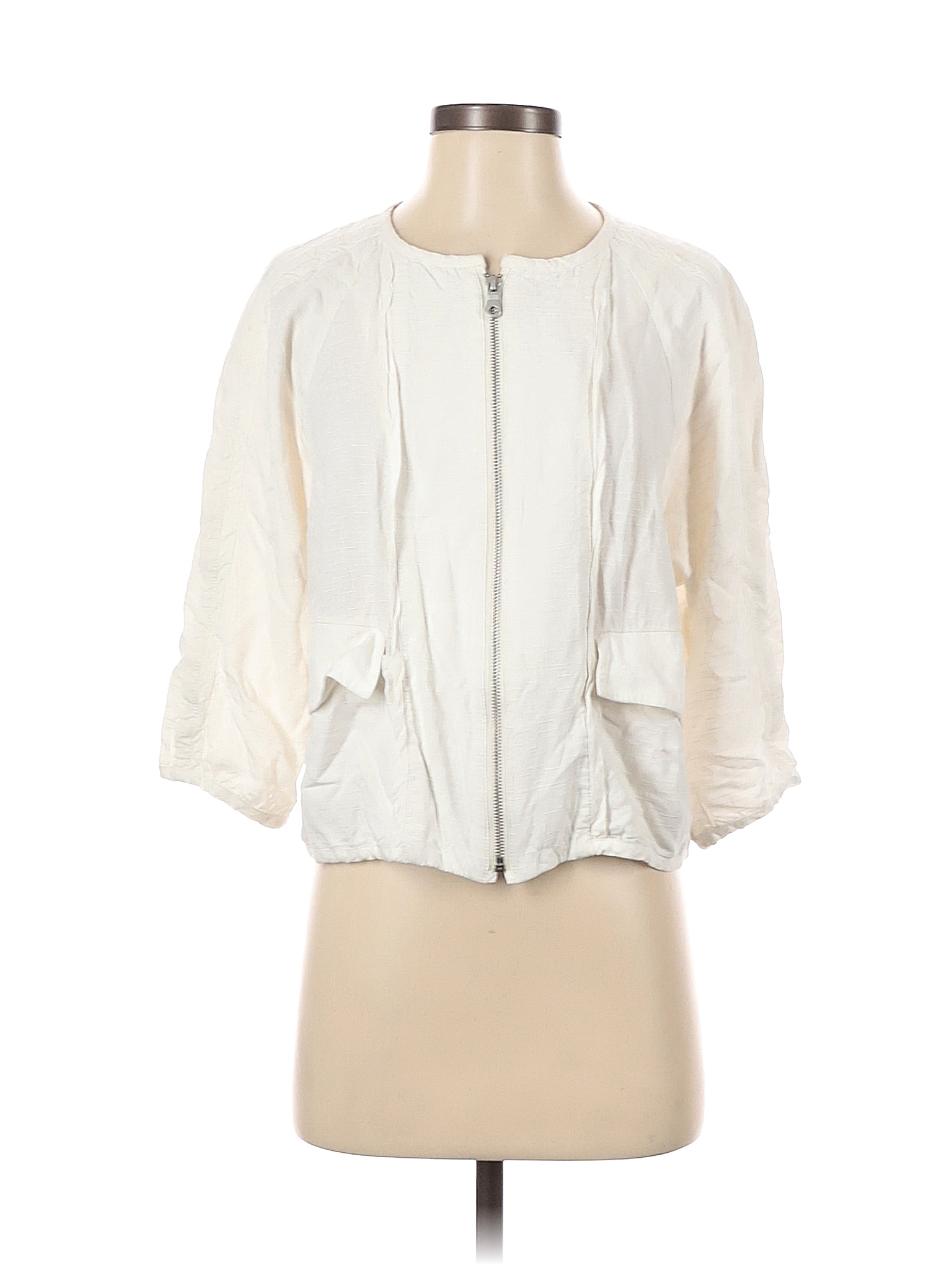 Elevenses Solid Colored Ivory Jacket Size S - 89% off | thredUP
