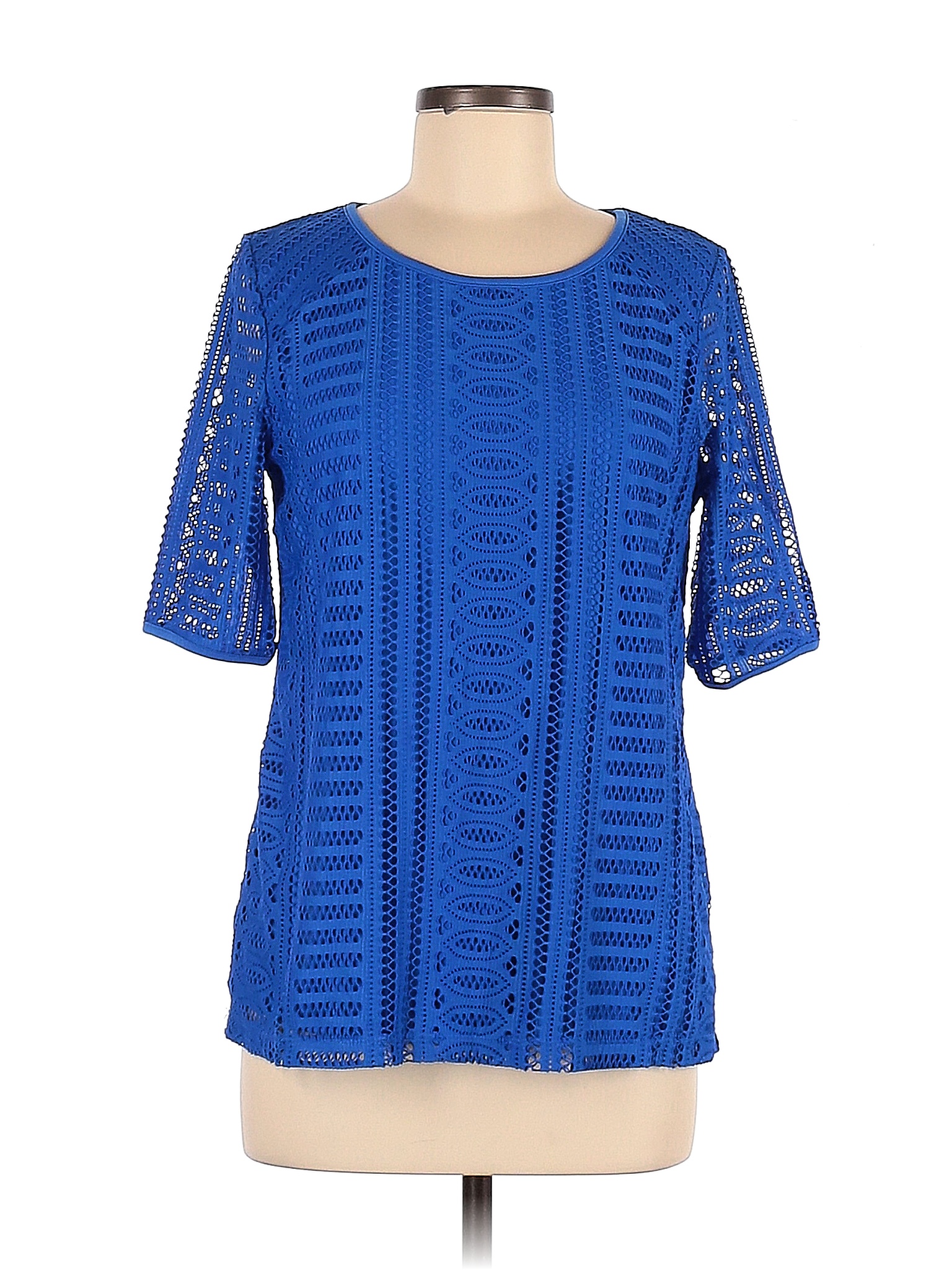 Dana Buchman Solid Blue Short Sleeve Blouse Size M - 80% off | thredUP