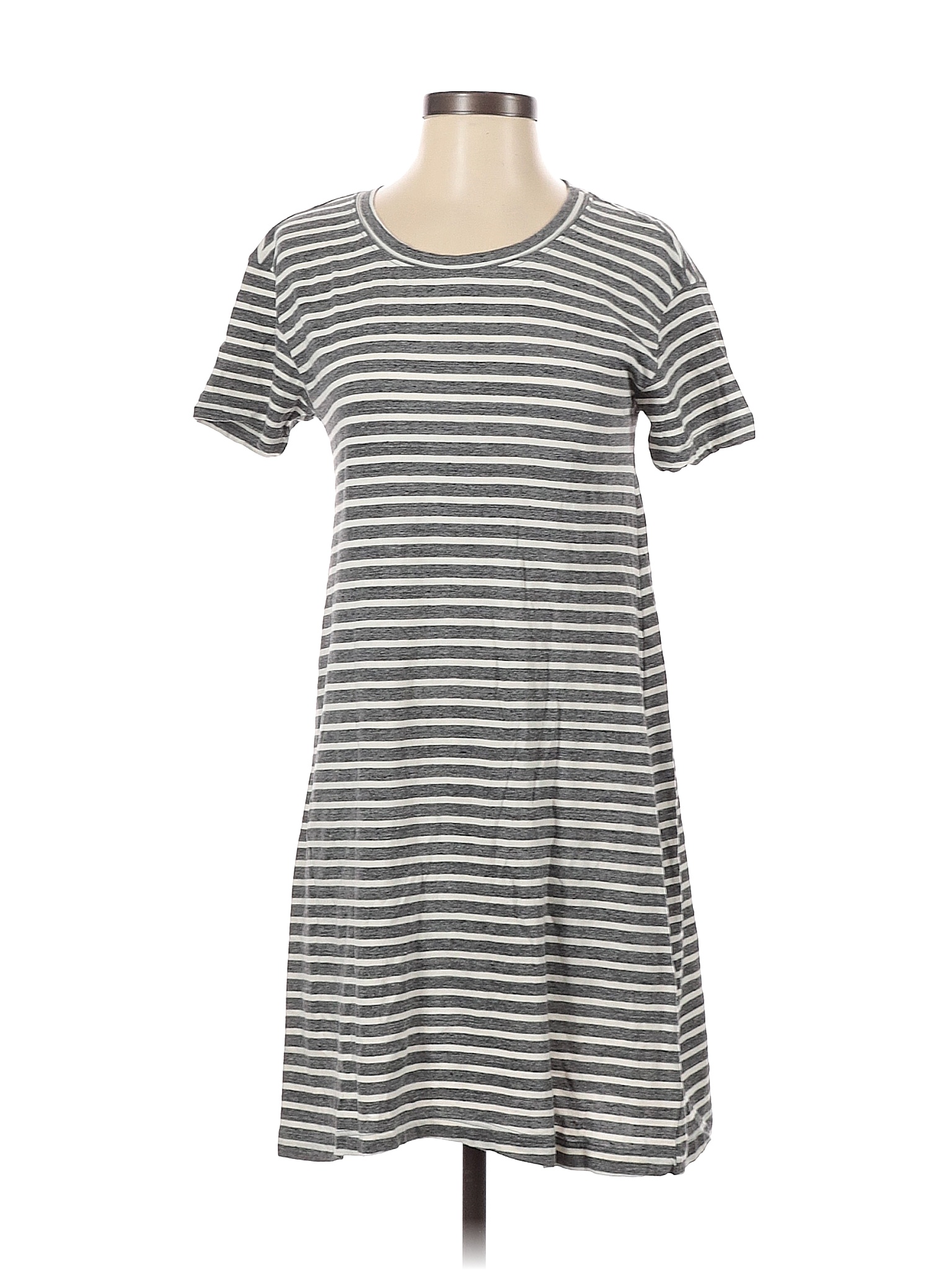 Current/Elliott 100% Cotton Stripes Multi Color Gray Casual Dress Size ...