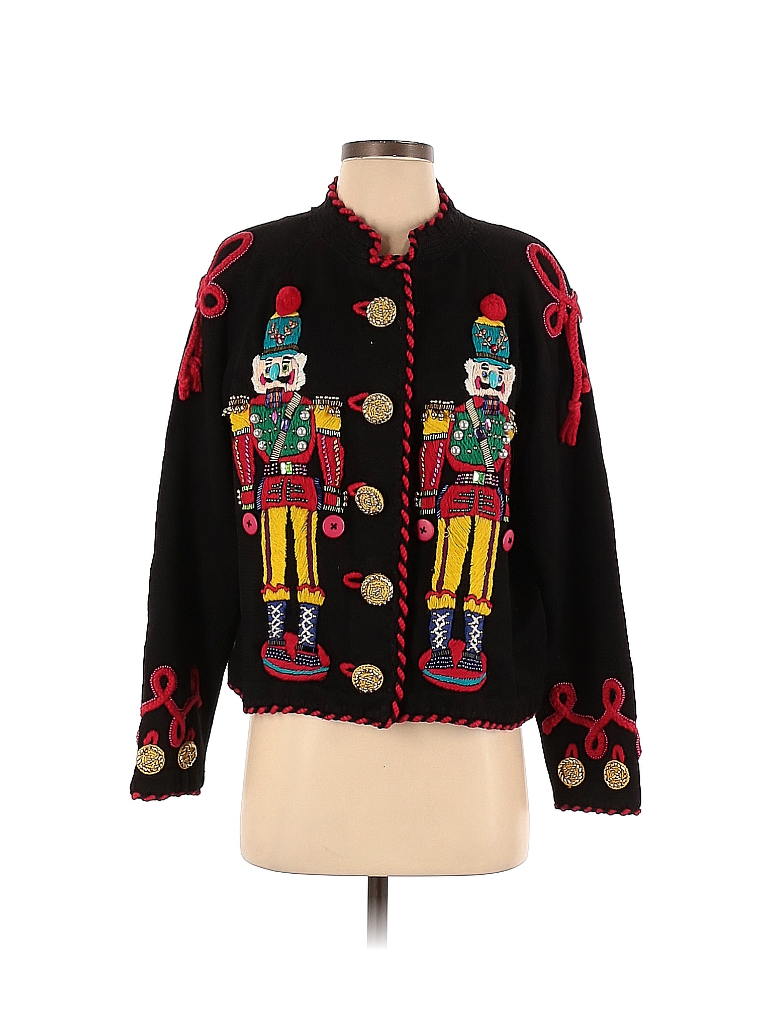 Michael Simon Color Block Solid Black Cardigan Size 2 - 79% off | thredUP