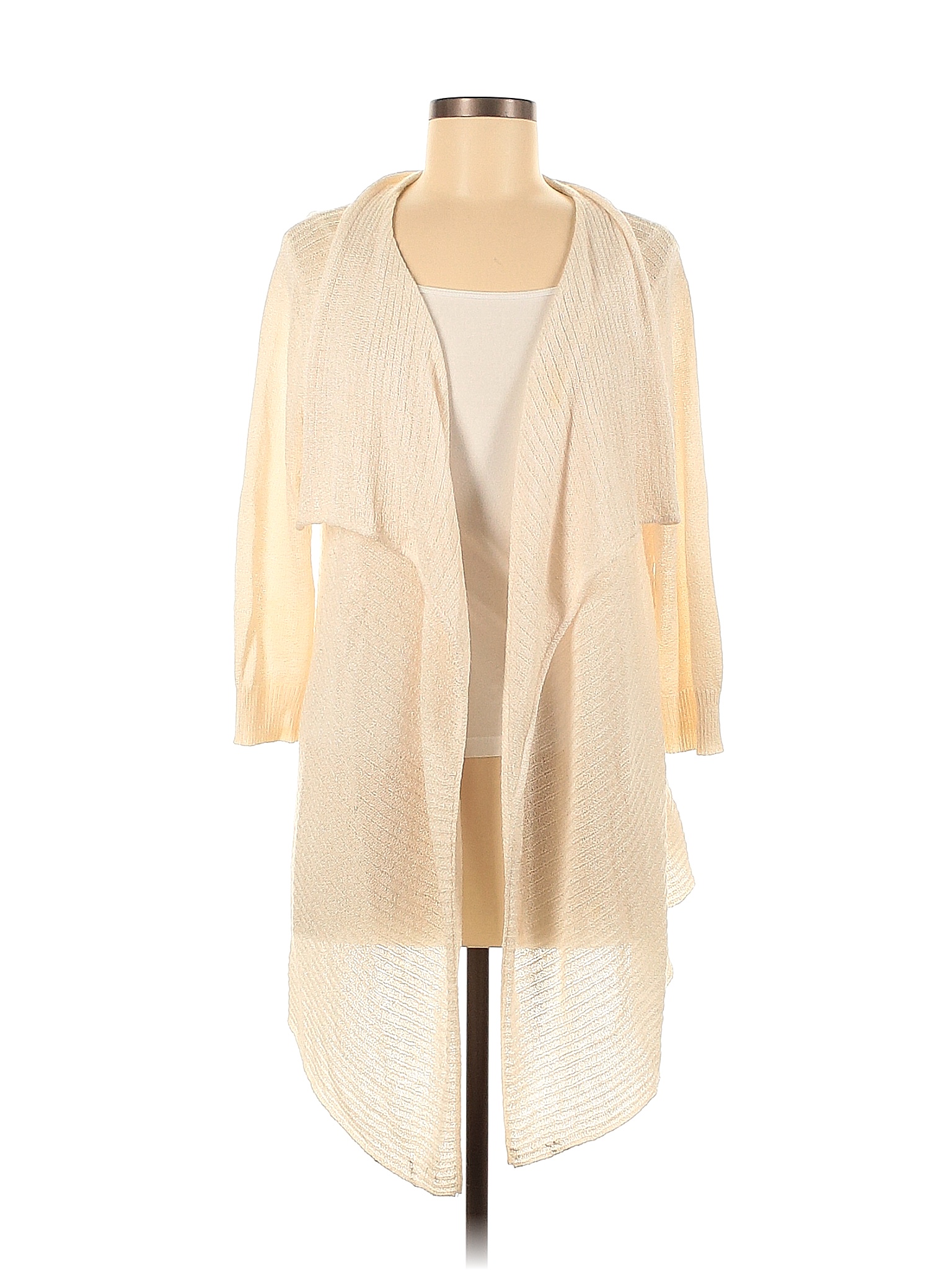Cable & Gauge Color Block Solid Tan White Cardigan Size M - 70% off ...